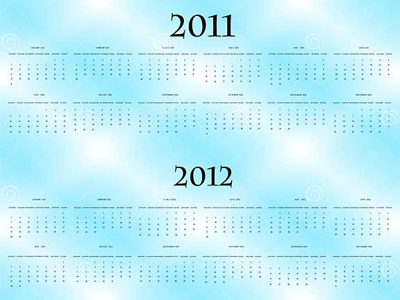 Calendar for 2011 and 2012 stock illustration. Illustration of label ...