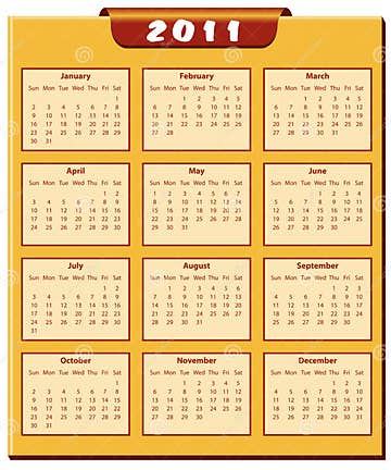 Calendar 2011 year stock vector. Illustration of date - 14918434