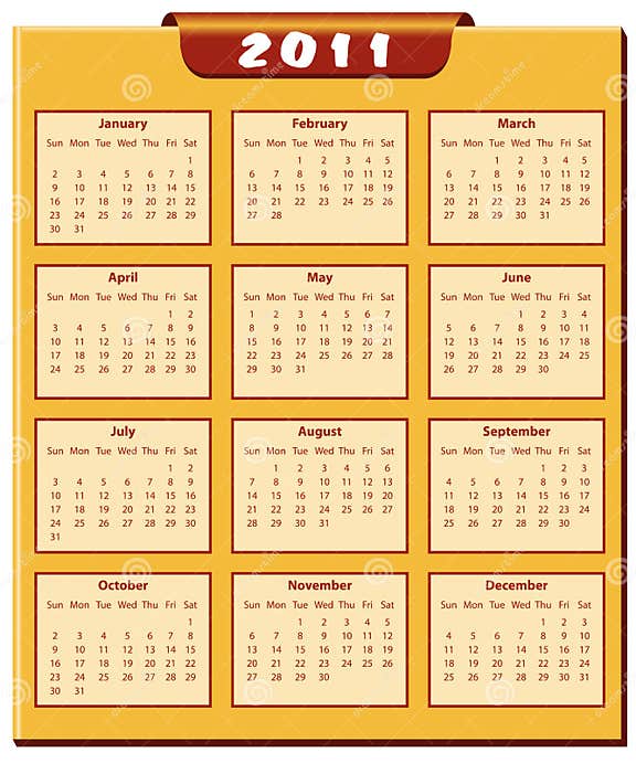 Calendar 2011 year stock vector. Illustration of date - 14918434