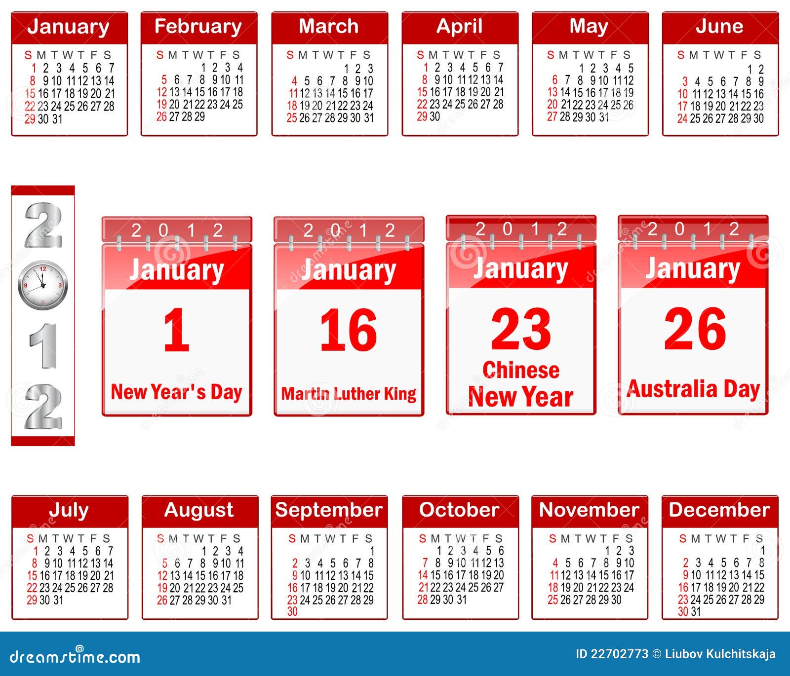 Calendar for 2012. stock vector. Illustration of modern - 22702773