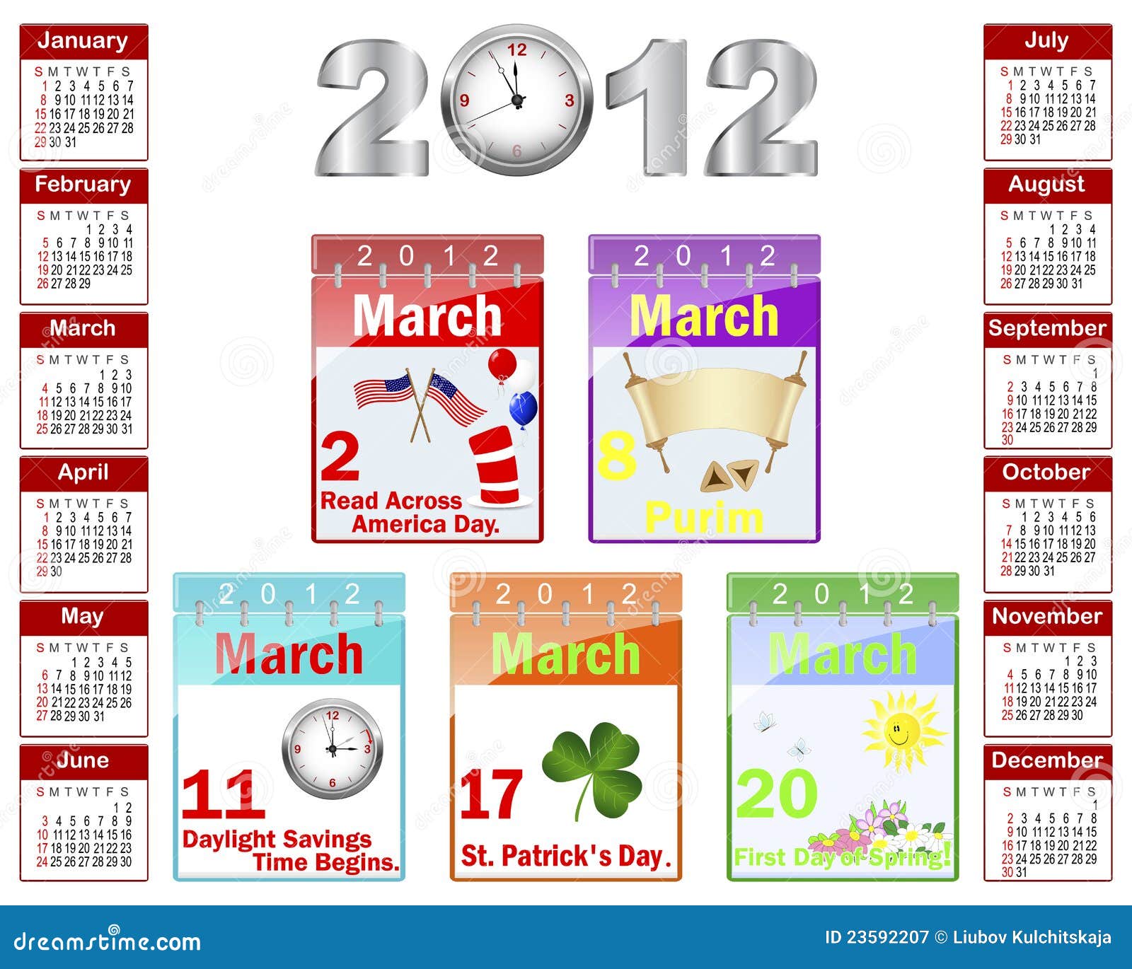 Calendar for 2012. stock vector. Illustration of america - 23592207