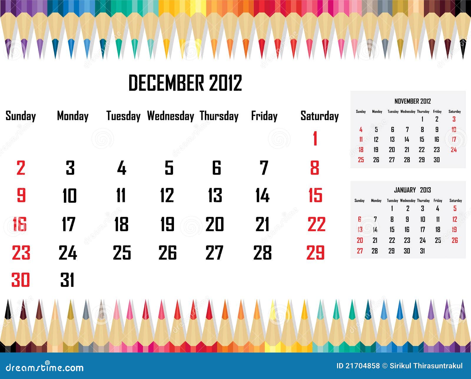 Calendar 2012 December stock illustration. Illustration of cartoon ...
