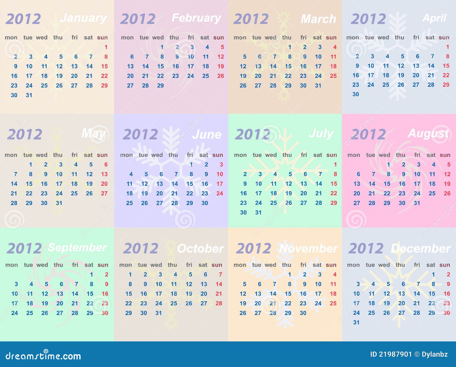 Calendar 2012 year stock vector. Illustration of vacancy - 21987901