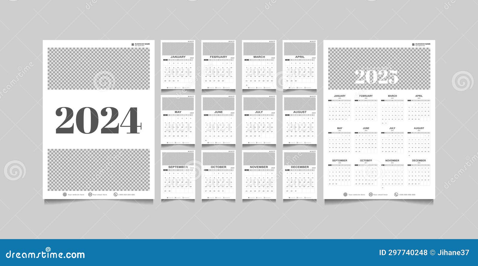 Calendar 2024 and 2025 Template 库存例证 - 插画 包括有 简单, 威严的: 297740248