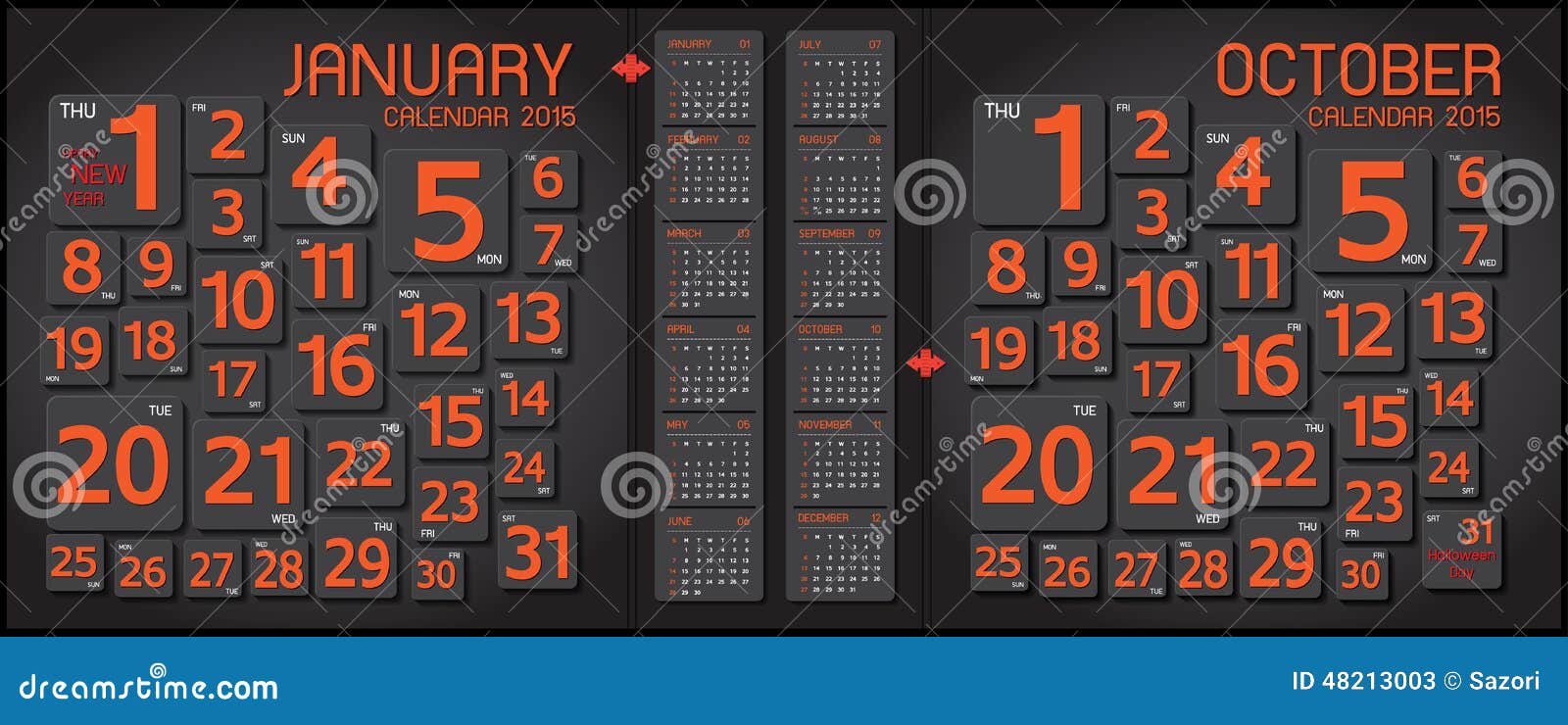 Calendar 2015 Abstract and Art Background Stock Illustration ...