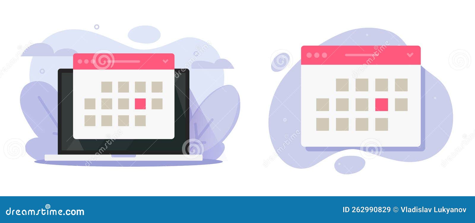 Calendar Agenda Digital Online on Computer Screen Icon Vector or Web ...