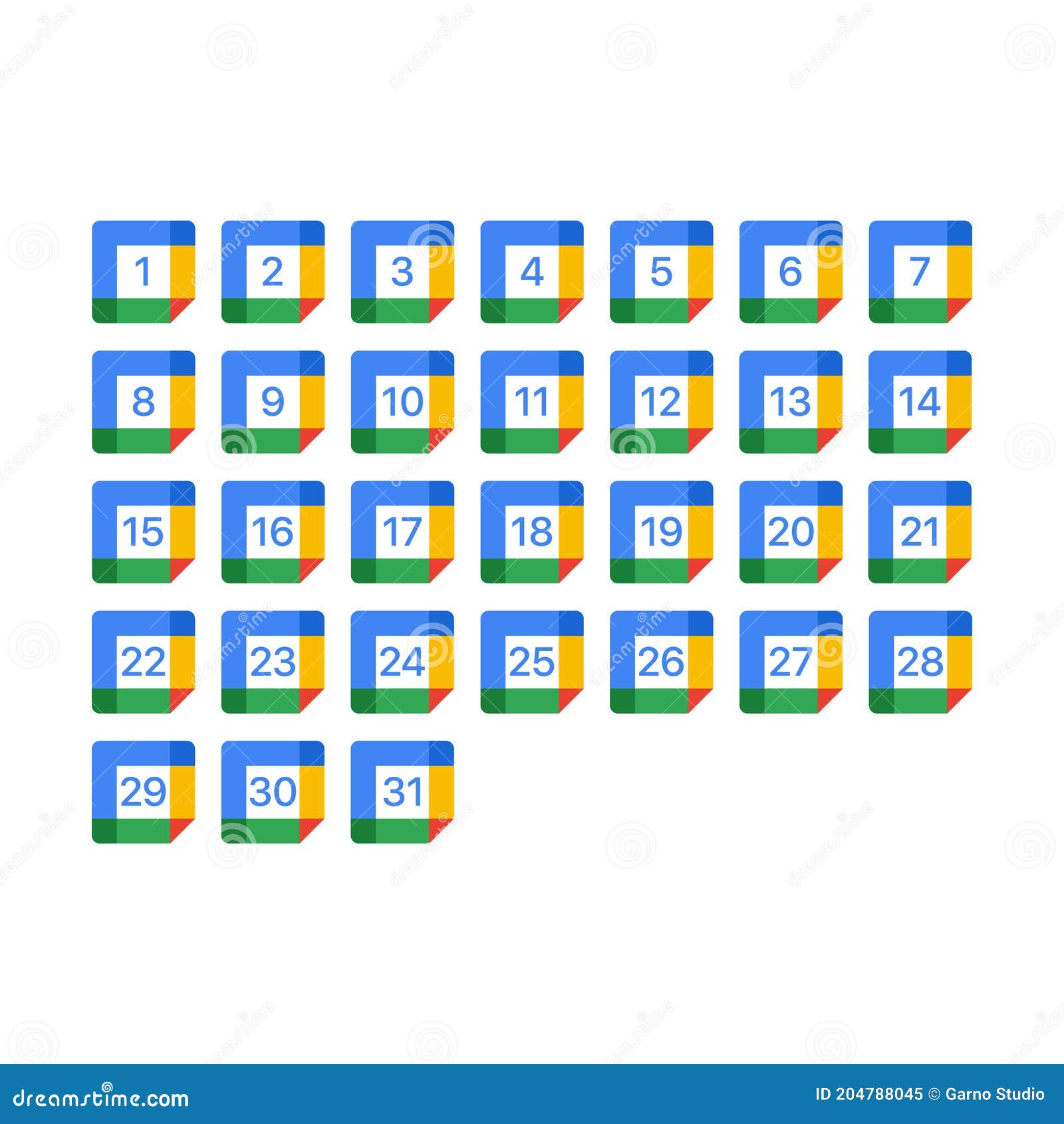 Calendar All Days Variation Concept Logo. Vector Illustration Stock ...