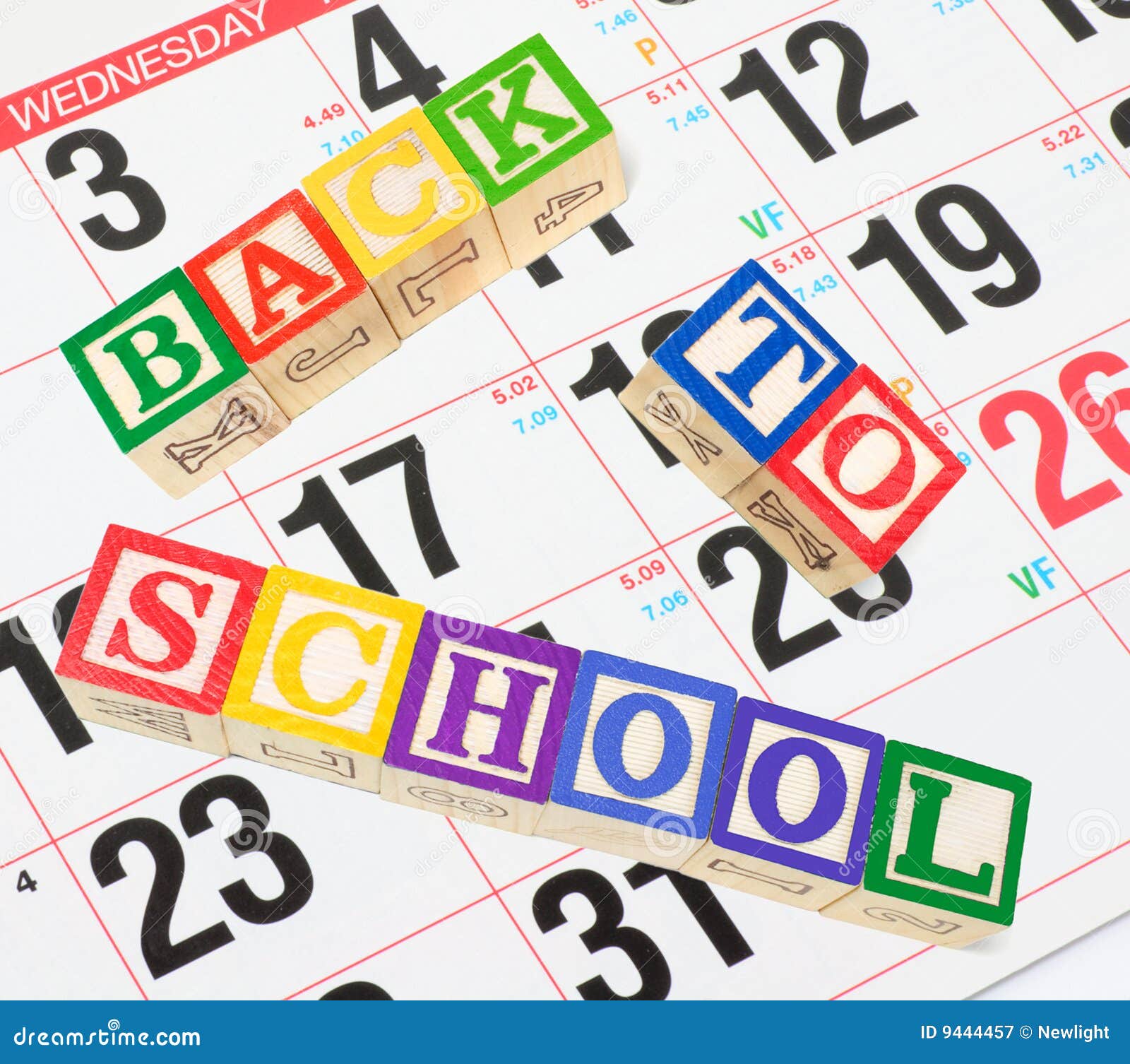 Calendar and Alphabet Blocks Stock Image - Image of still, school: 9444457