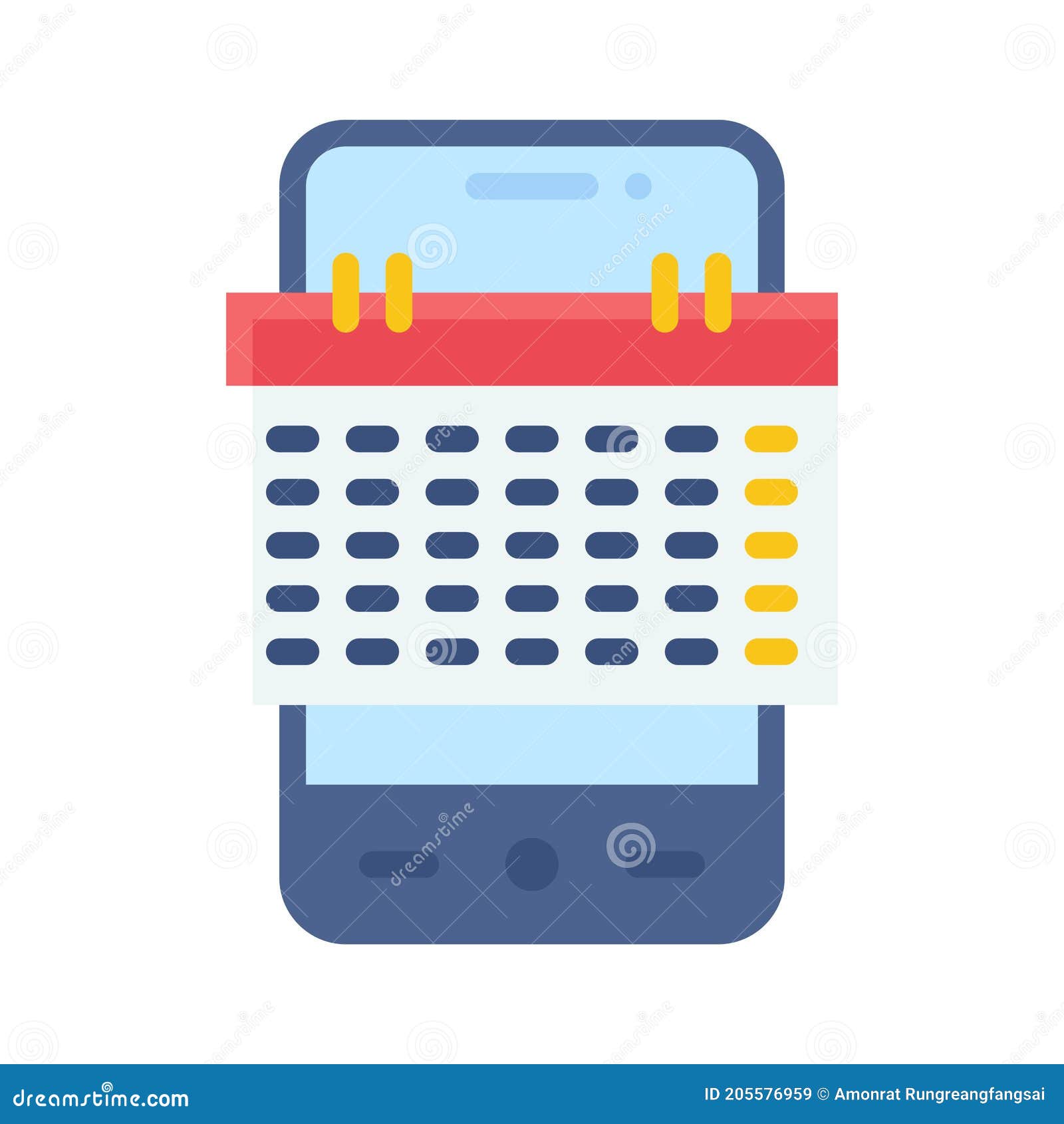 Calendar App Icon, Mobile Application Vector Illustration Stock Vector ...