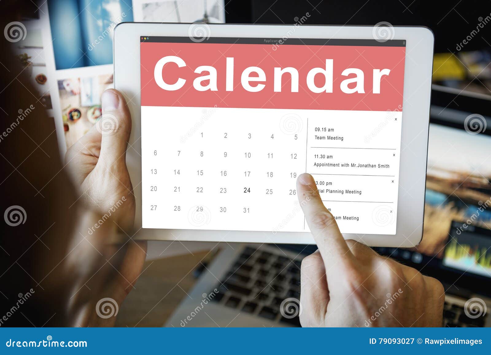 Calendar Appointment Meeting Date Concept Stock Image - Image of screen ...