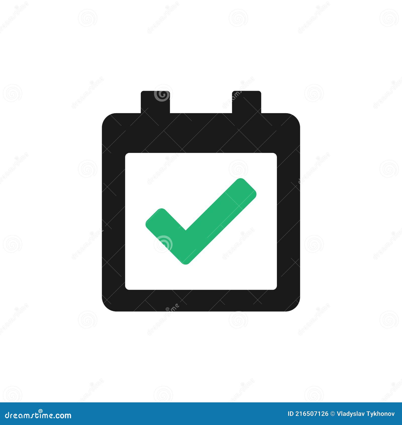 Calendar with Approved Check Mark Vector Icon. Calendar Symbol Isolated ...