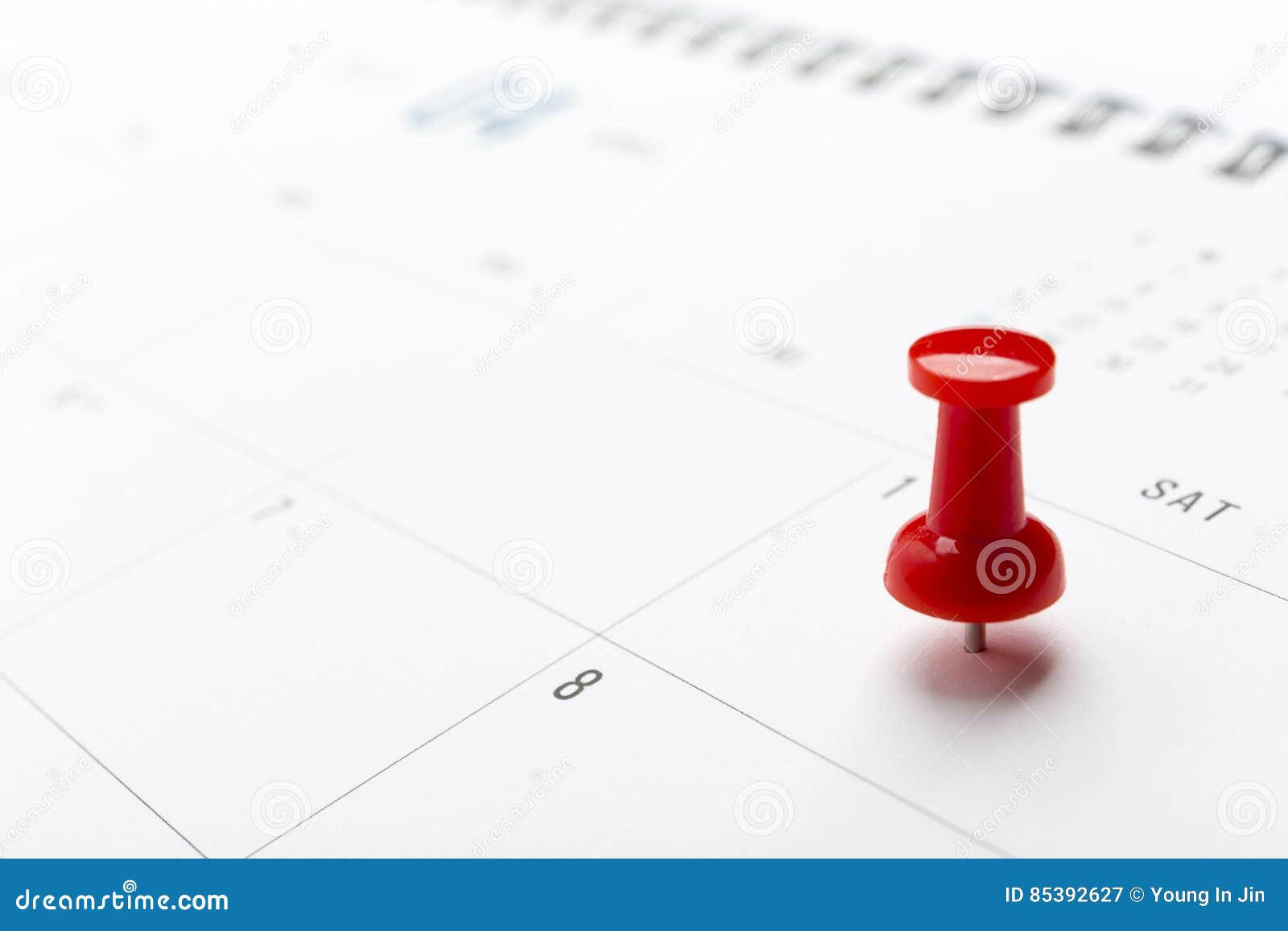 Calendar for April with the First Day Ringed in Pin, Fools Concept ...