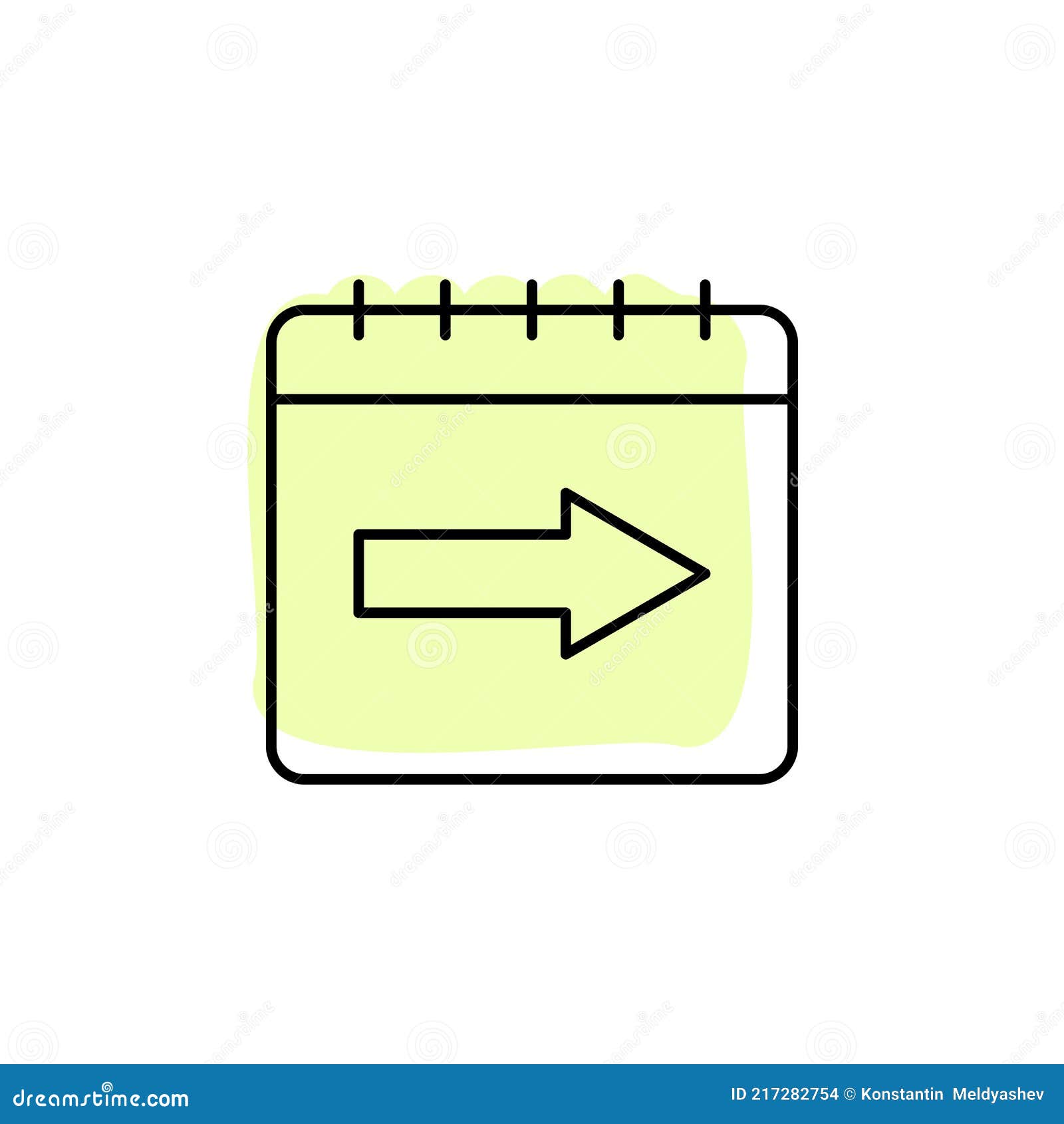 Calendar, Arrow with Color Shadow Vector Icon in Calendar Set Stock ...