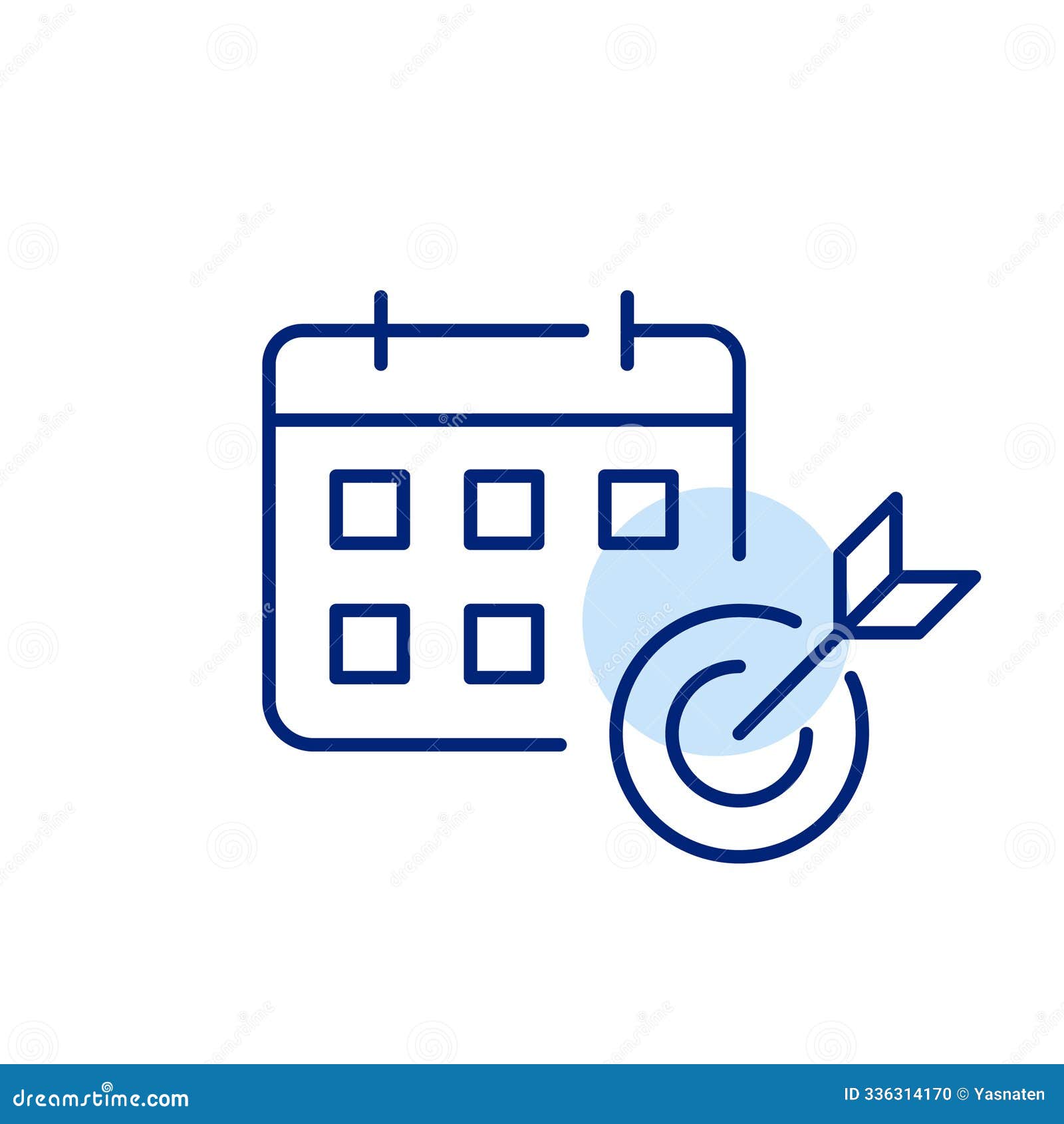 Calendar and Arrow Hitting Target. Goal Setting, Success Planning ...