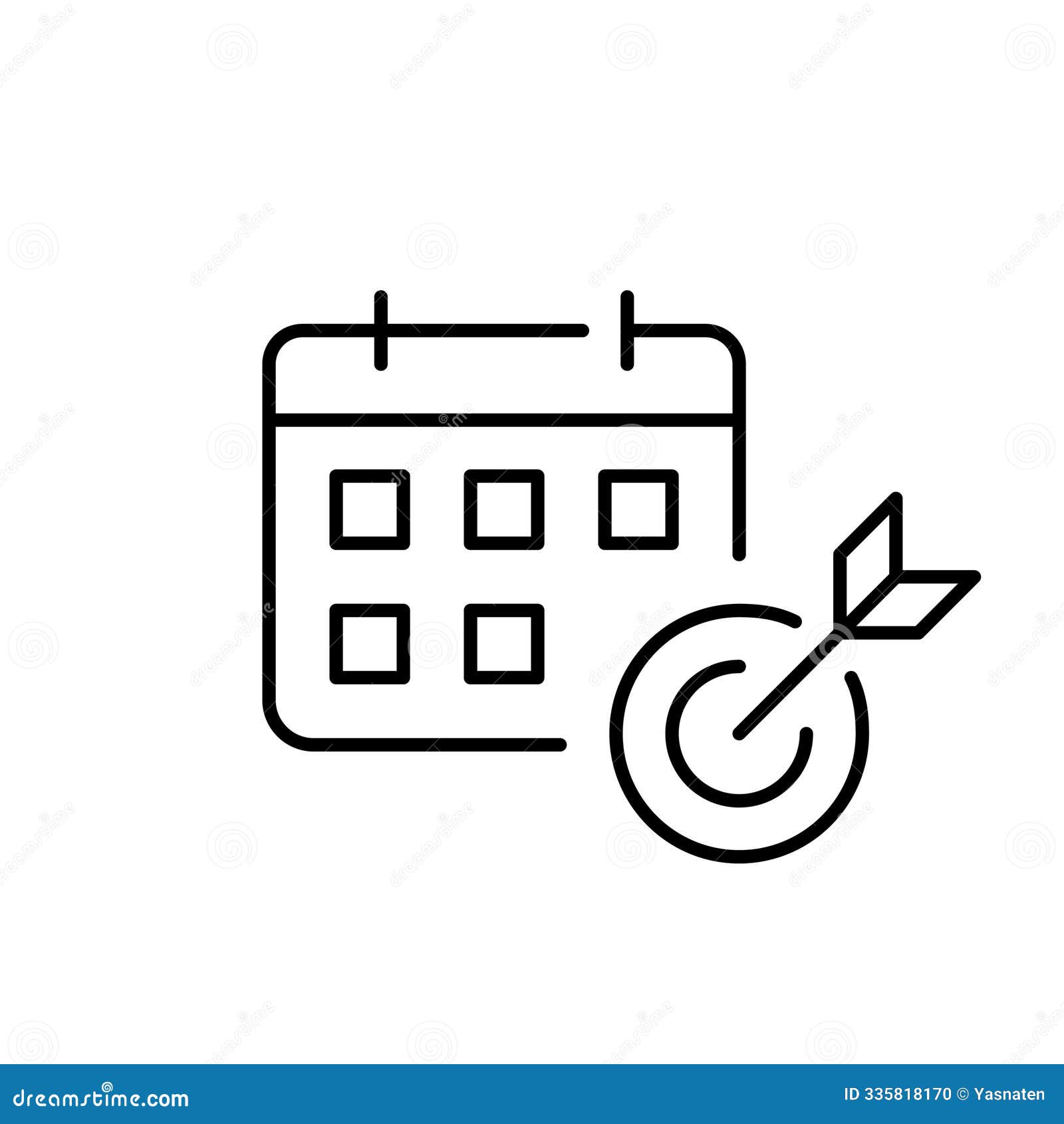 Calendar and Arrow Hitting Target. Goal Setting, Success Planning ...