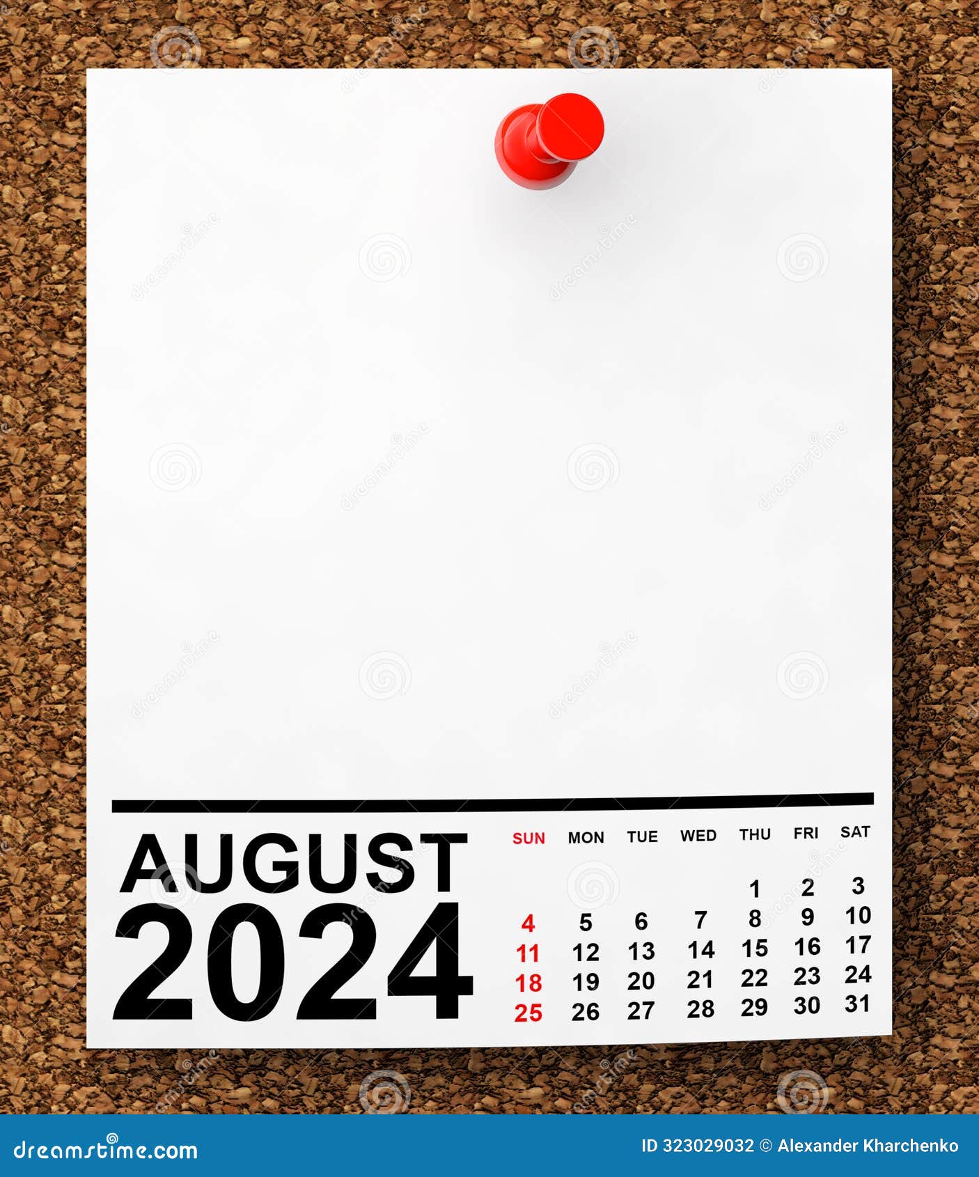 Blank August 2022 A4 Printable Calendar. Cute Simple Planner Sheet For ...