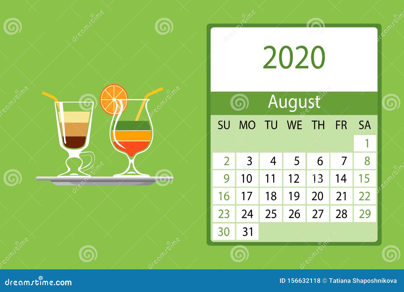 August. Monthly Logo. Hand-lettered Header On White Background Cartoon ...