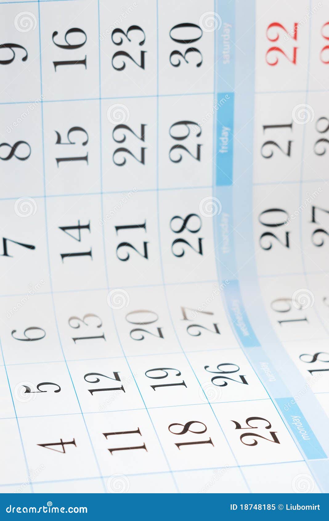 Calendar background stock image. Image of detail, macro - 18748185