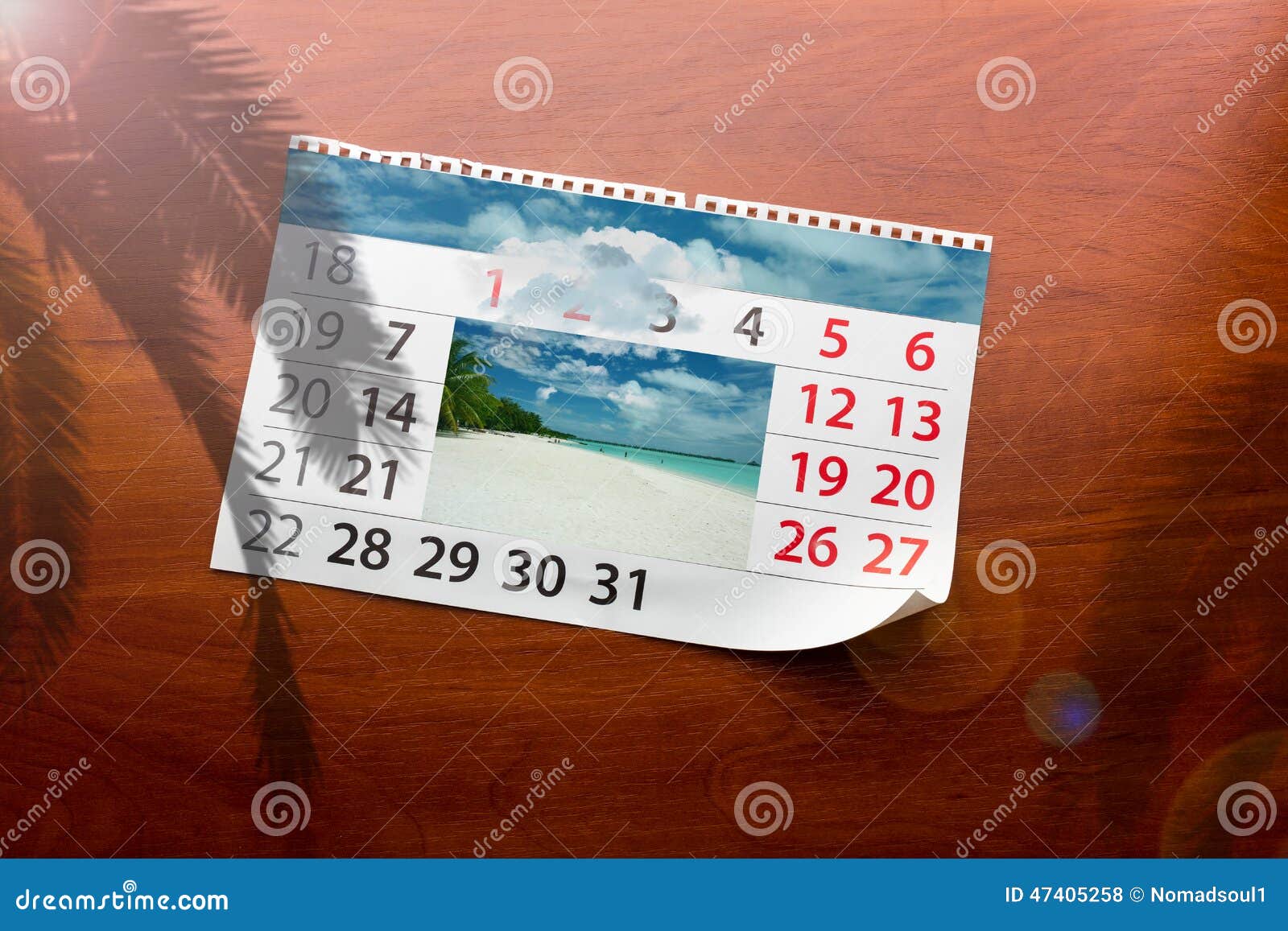 Calendar with Beautiful Landscape on the Table Stock Photo - Image of ...
