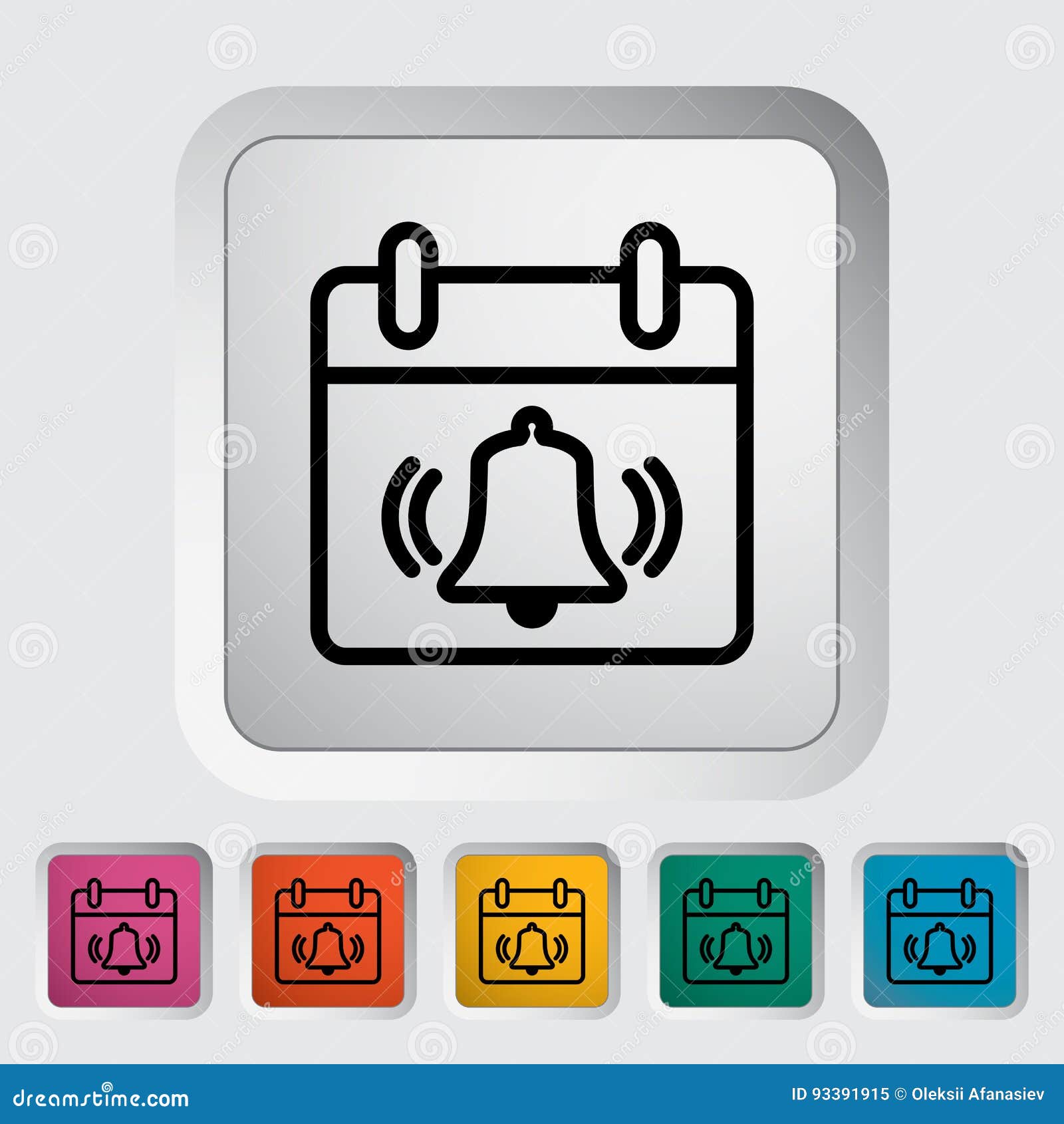 Calendar with bell stock vector. Illustration of heart - 93391915