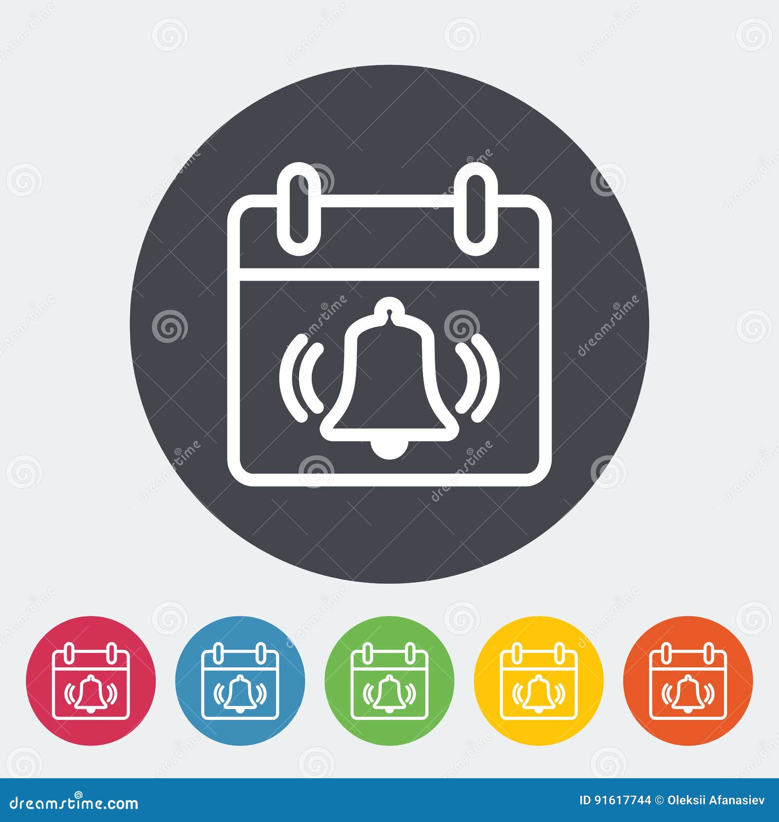 Calendar with bell stock vector. Illustration of pattern - 91617744