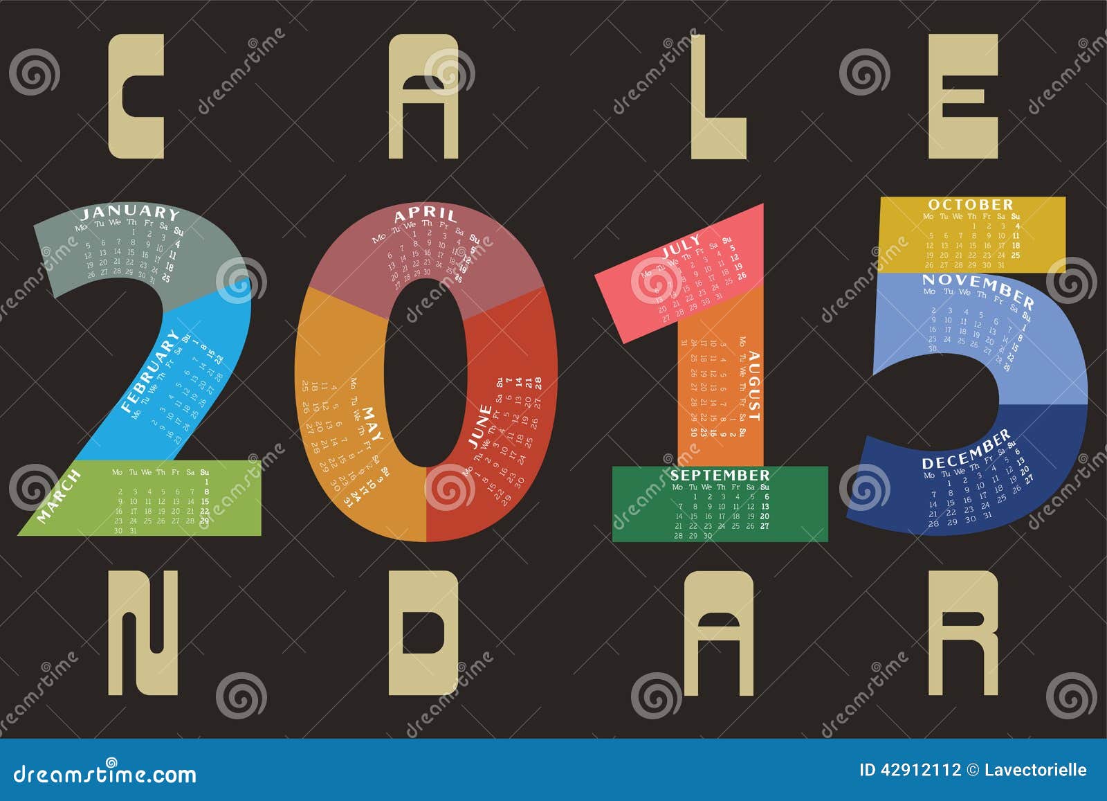 Calendar stock vector. Illustration of numbers, monthly - 42912112