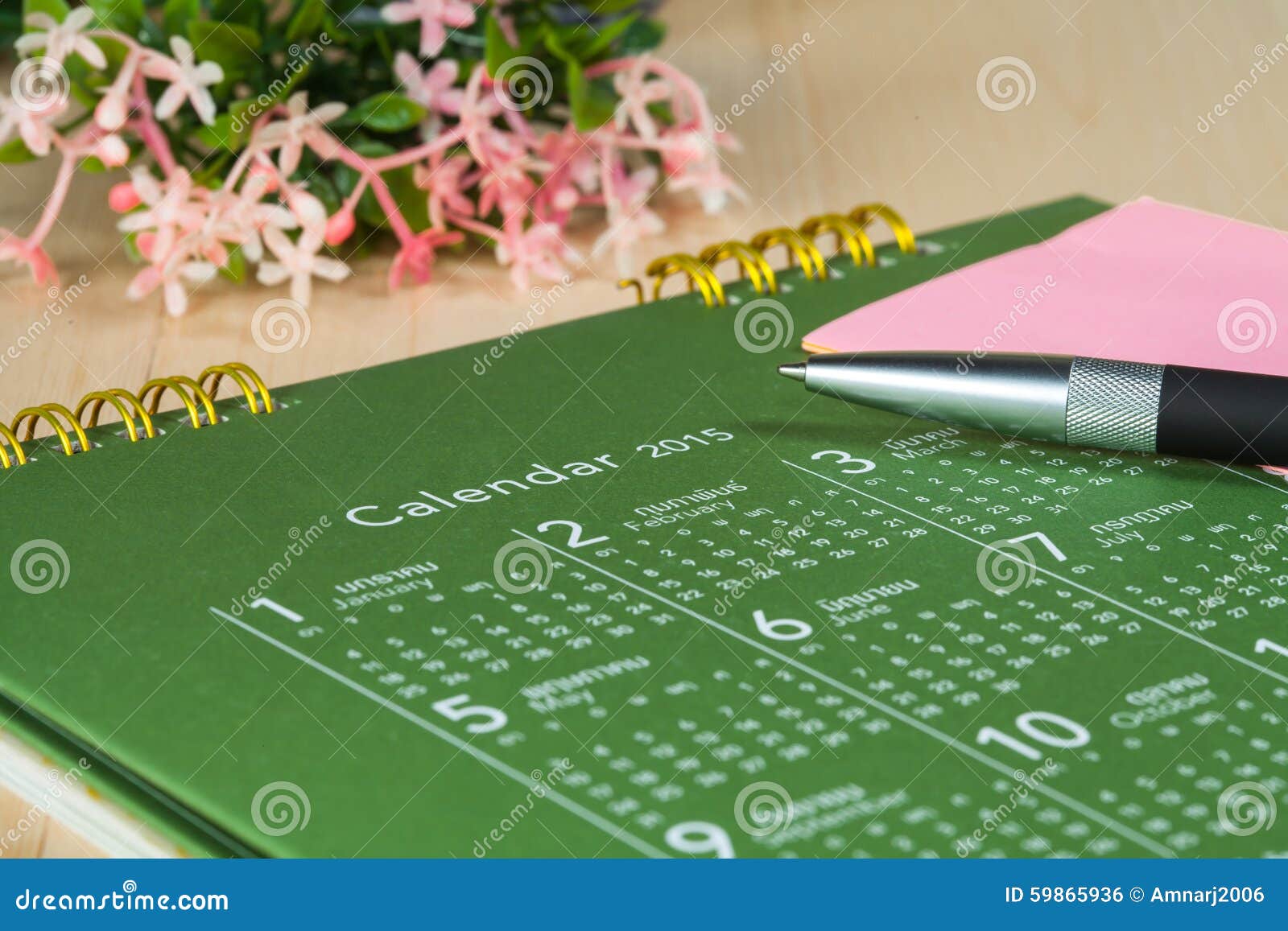Calendar with black pen stock photo. Image of appointment - 59865936