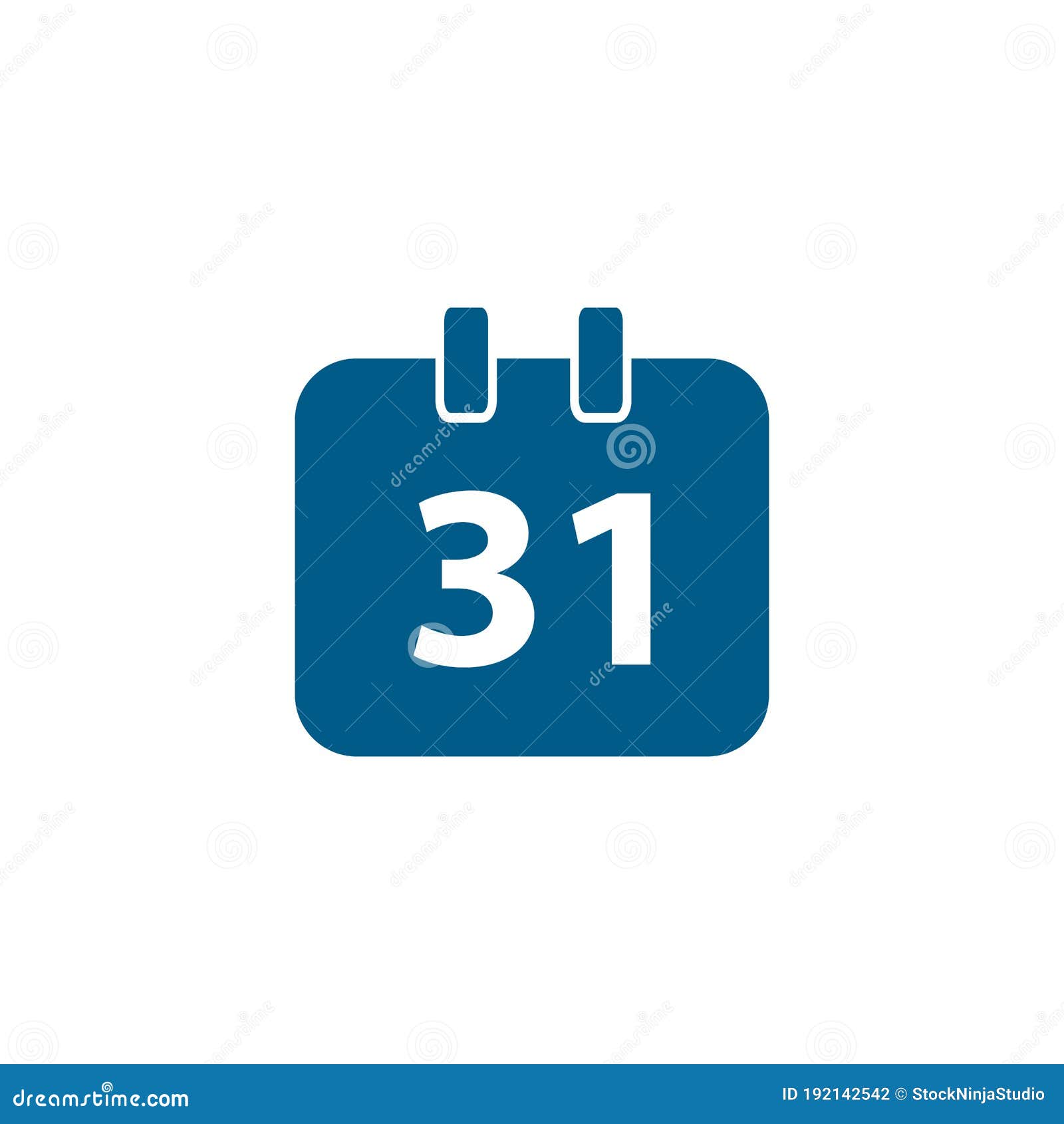 Calendar Blue Icon on White Background. Blue Flat Style Vector ...