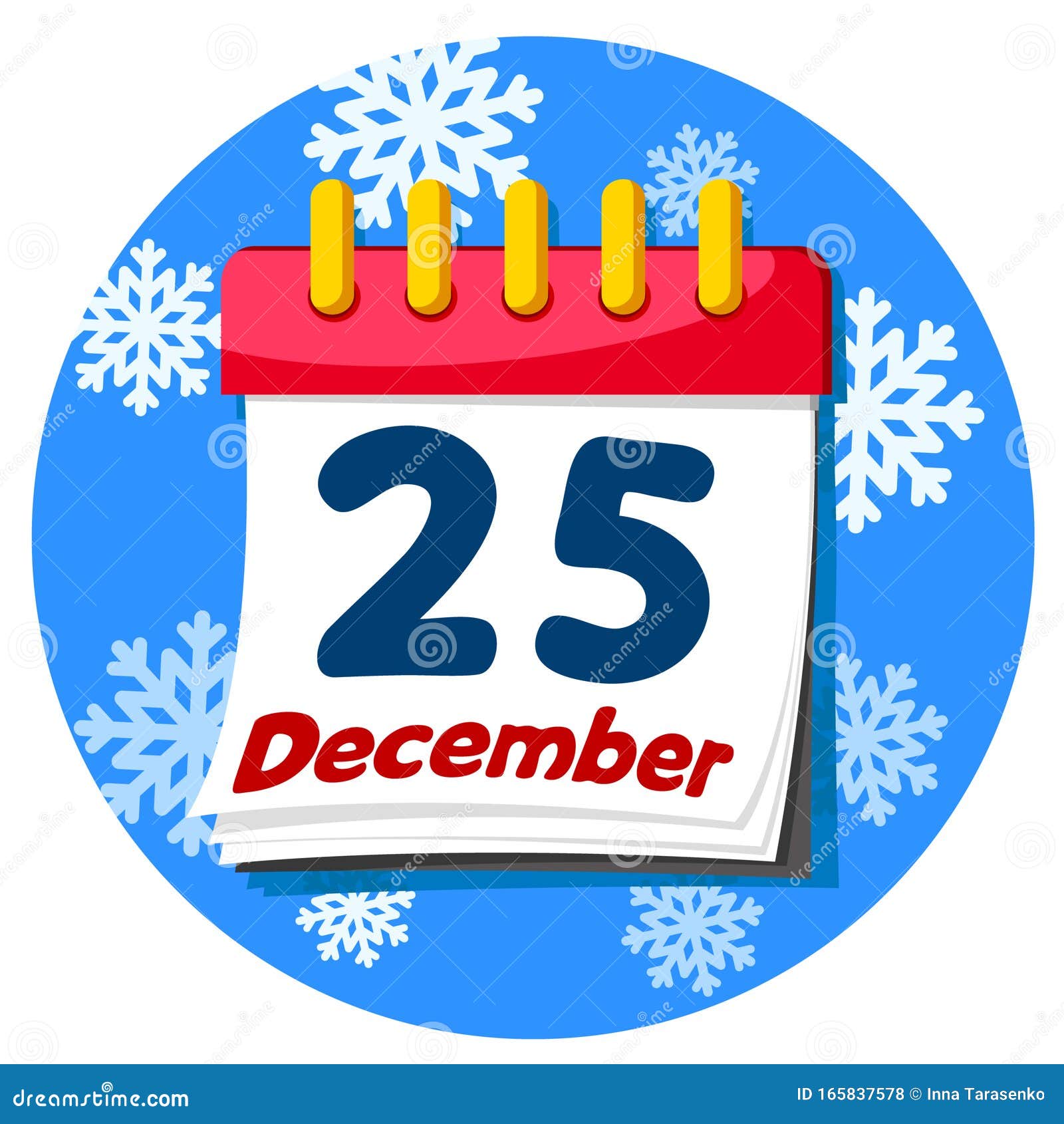 Calendar Book with the Date December 25 on a Winter Background. Stock ...
