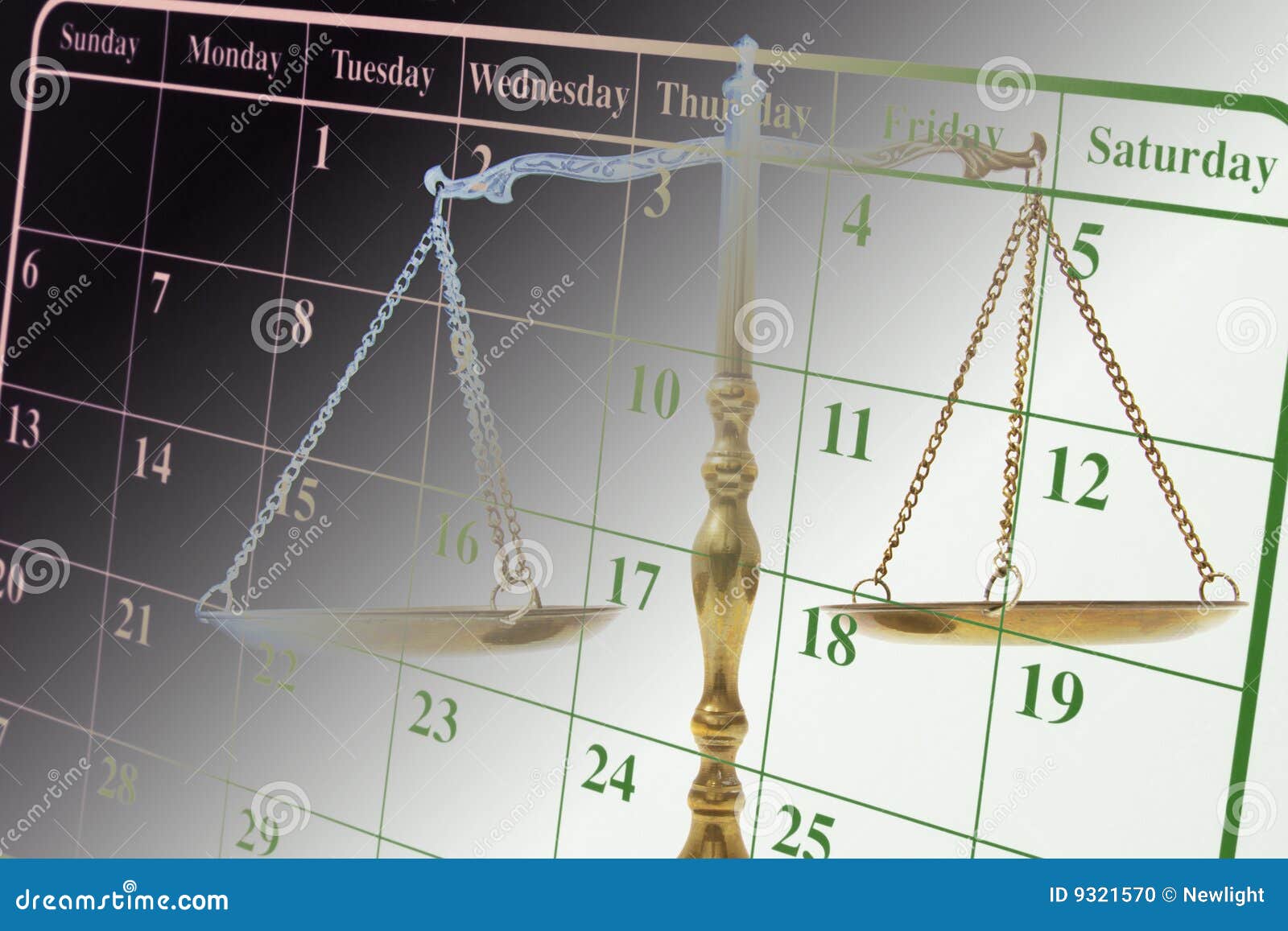 Calendar and Brass Scale stock photo. Image of equilibrium - 9321570