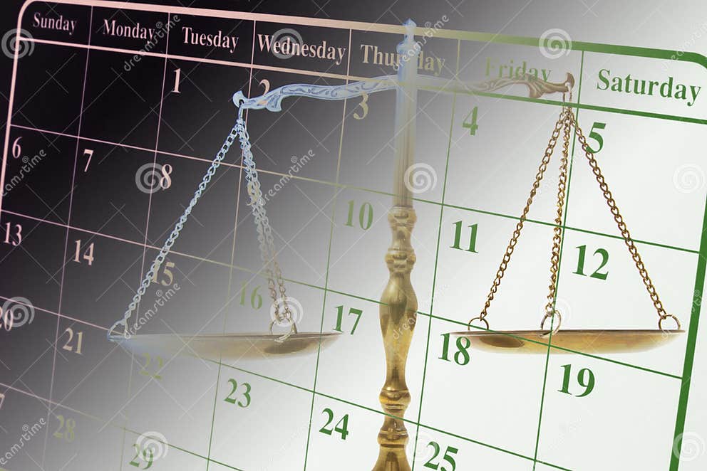 Calendar and Brass Scale stock photo. Image of equilibrium - 9321570