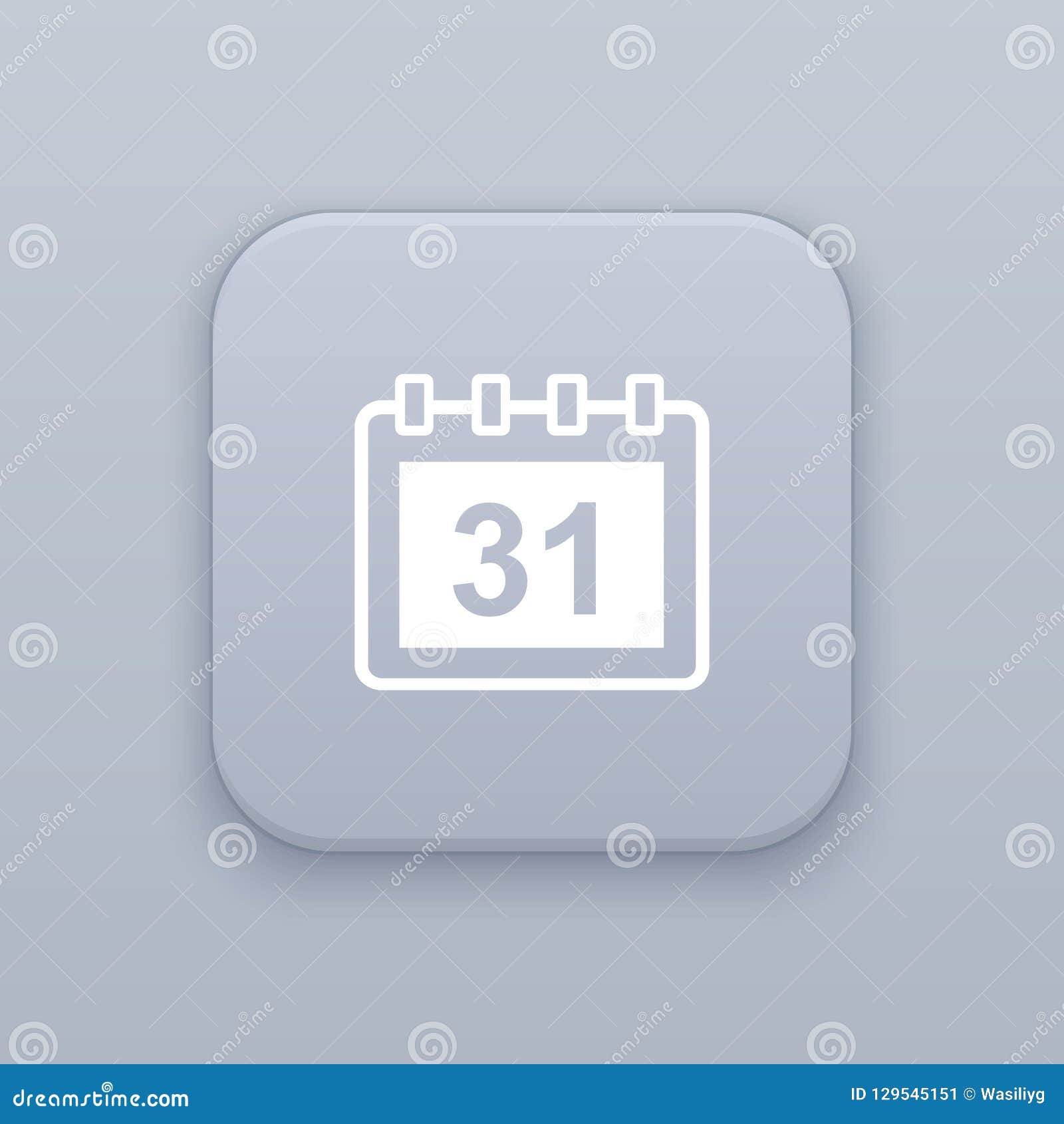 Calendar button stock vector. Illustration of business - 129545151