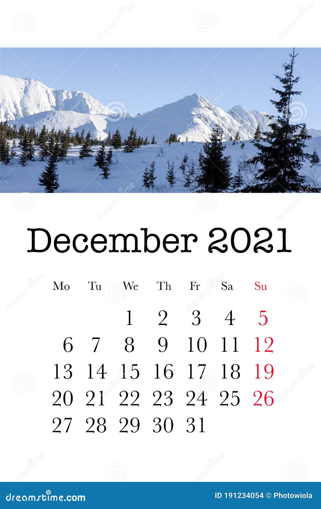 Calendar Card for the Month of December Stock Photo - Image of december ...
