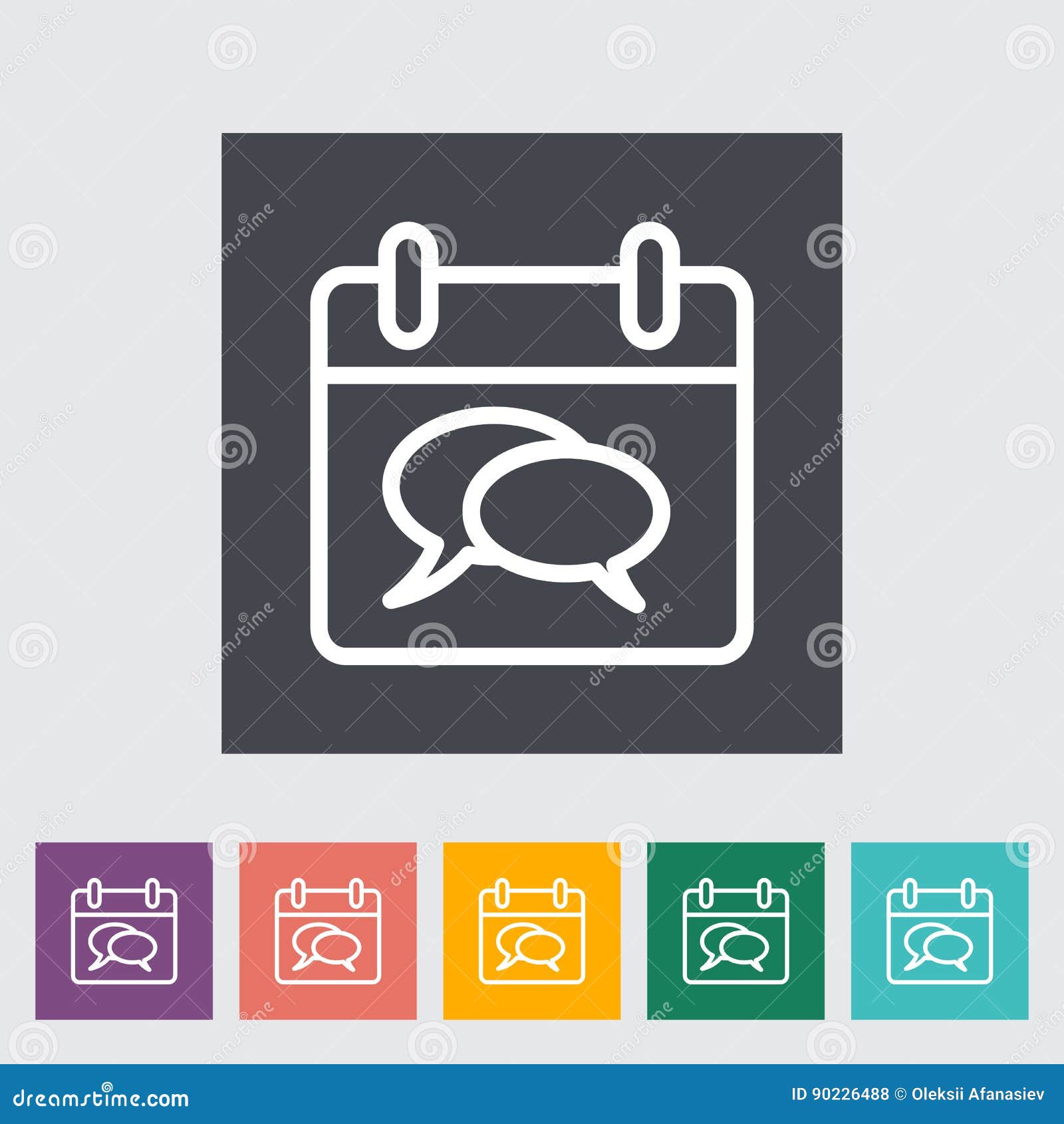 Calendar with chat stock vector. Illustration of paper - 90226488