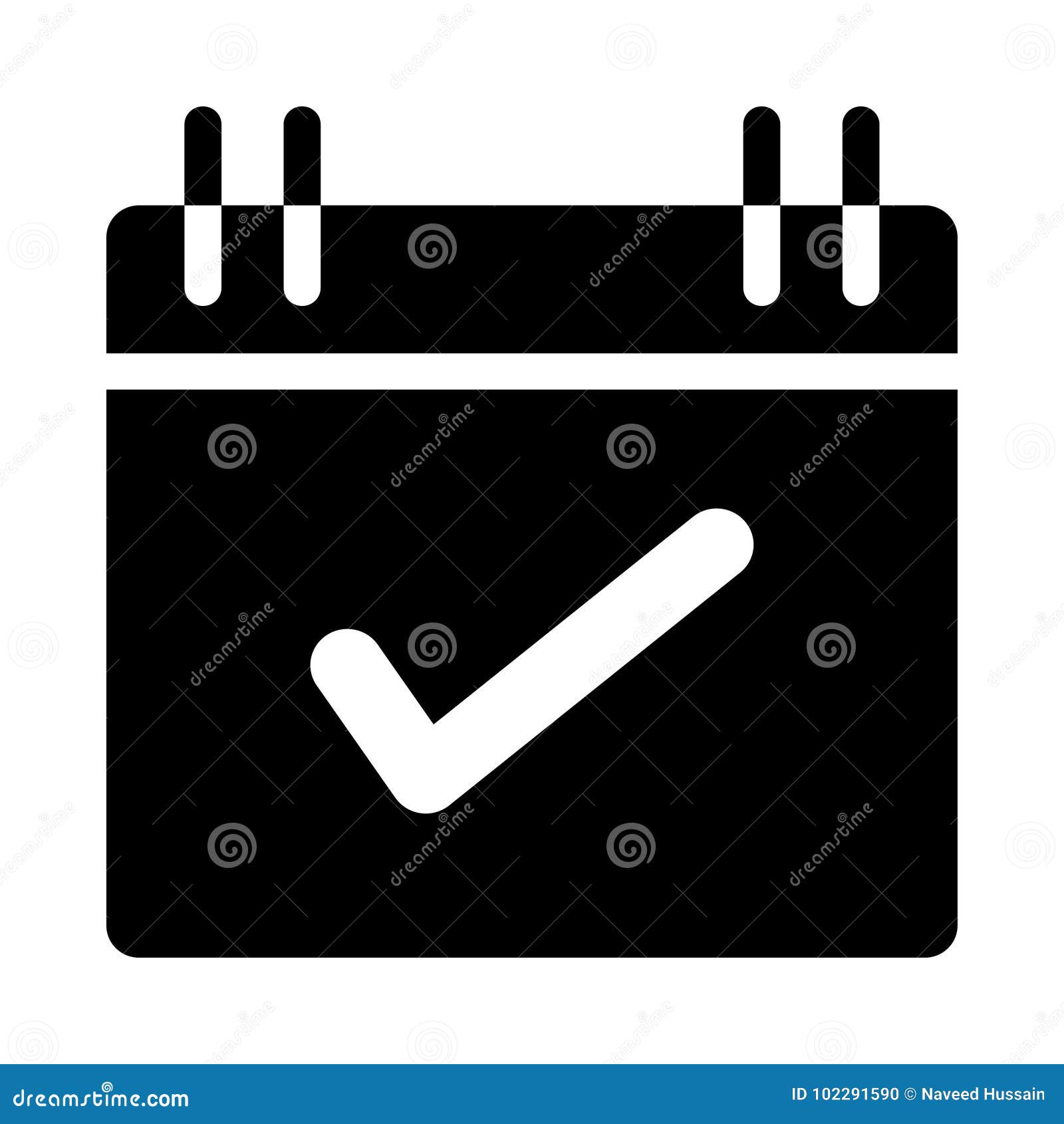 CALENDAR CHECK icon stock vector. Illustration of clock - 102291590