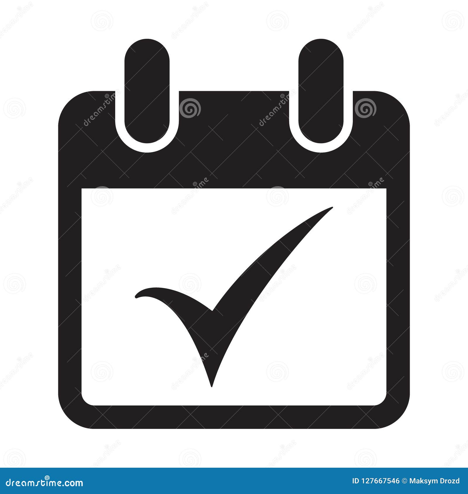 Calendar check mark icon stock vector. Illustration of mark - 127667546