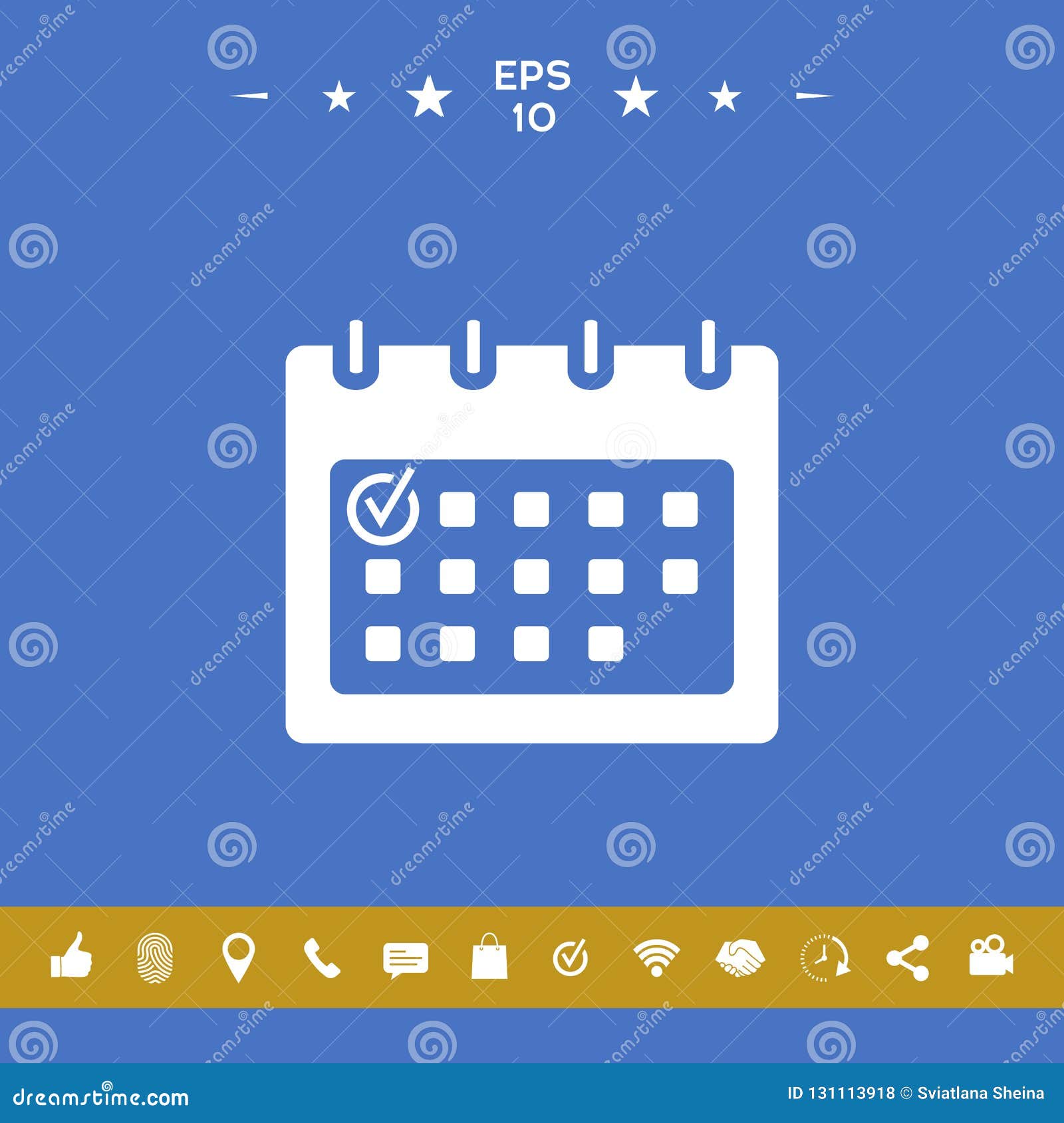 Calendar with Check Mark- Icon Stock Vector - Illustration of date ...