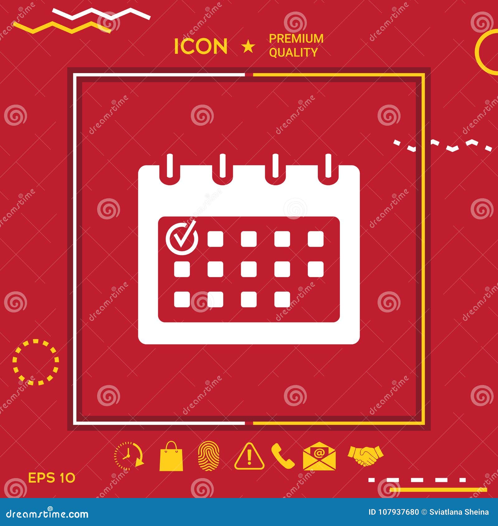 Calendar with Check Mark- Icon Stock Vector - Illustration of calendar ...