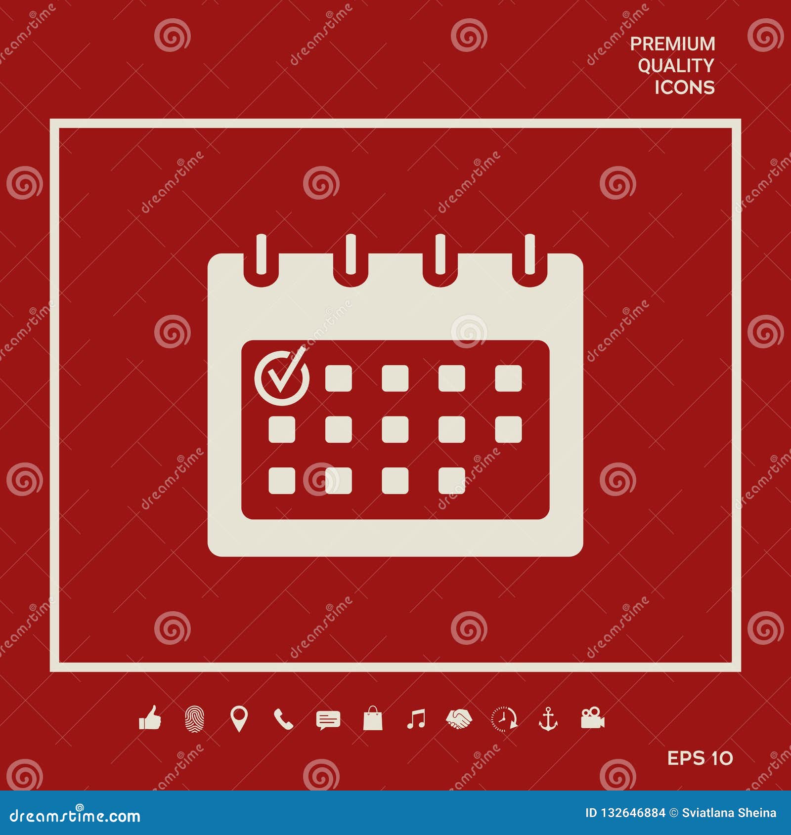 Calendar with Check Mark- Icon. Graphic Elements for Your Design Stock ...