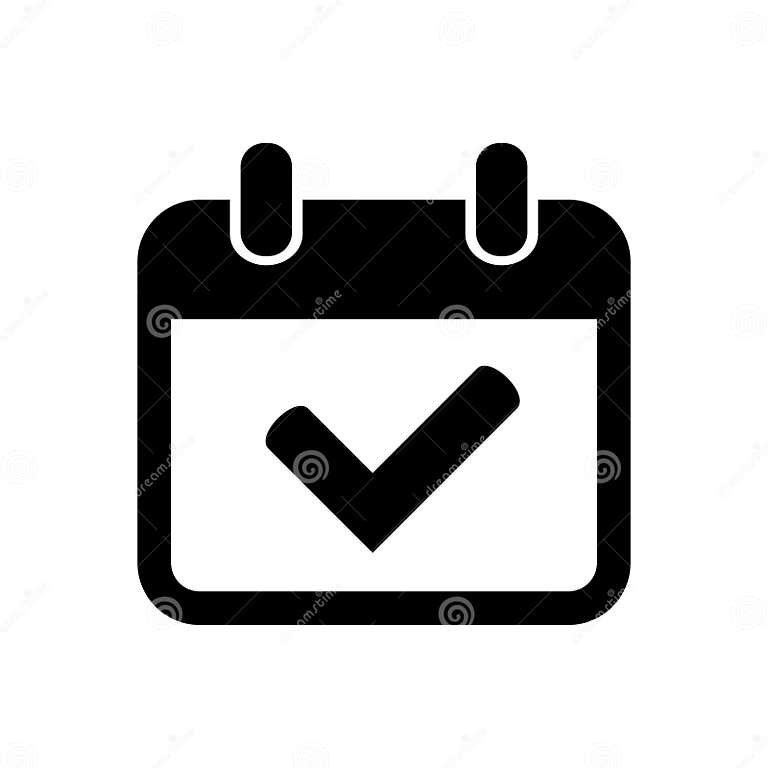 Calendar check mark icon. stock illustration. Illustration of sign ...