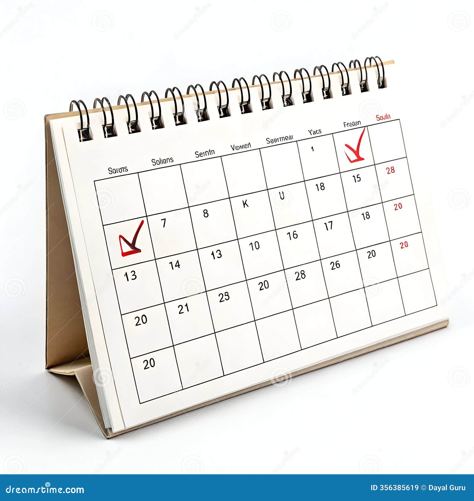 Calendar with Checkmarks stock illustration. Illustration of todo ...