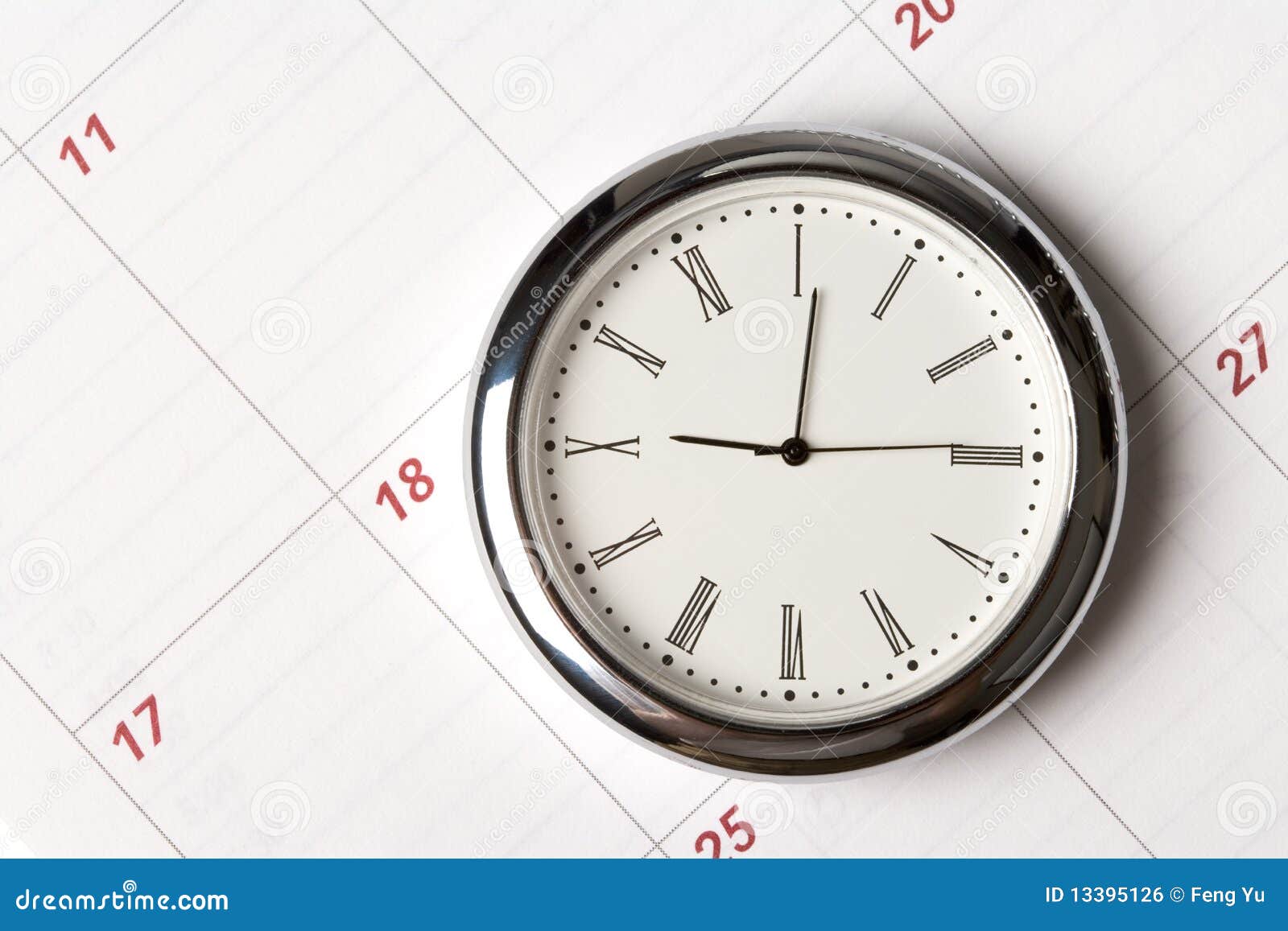 Calendar and clock stock photo. Image of clock, schedule - 13395126