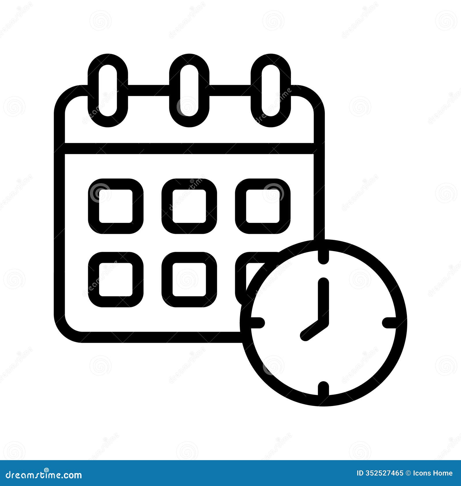 Calendar and Clock Icon Representing Date and Time Settings Stock ...