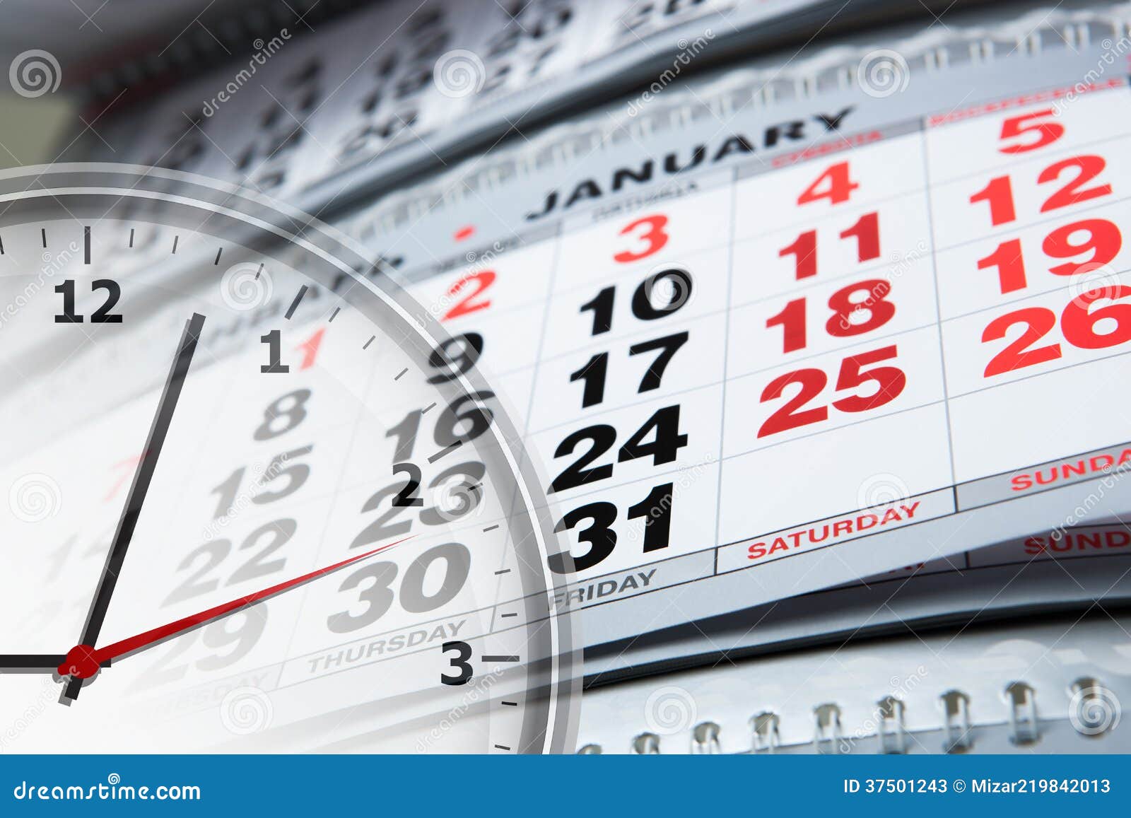 Calendar and clock stock image. Image of holiday, thinking - 37501243
