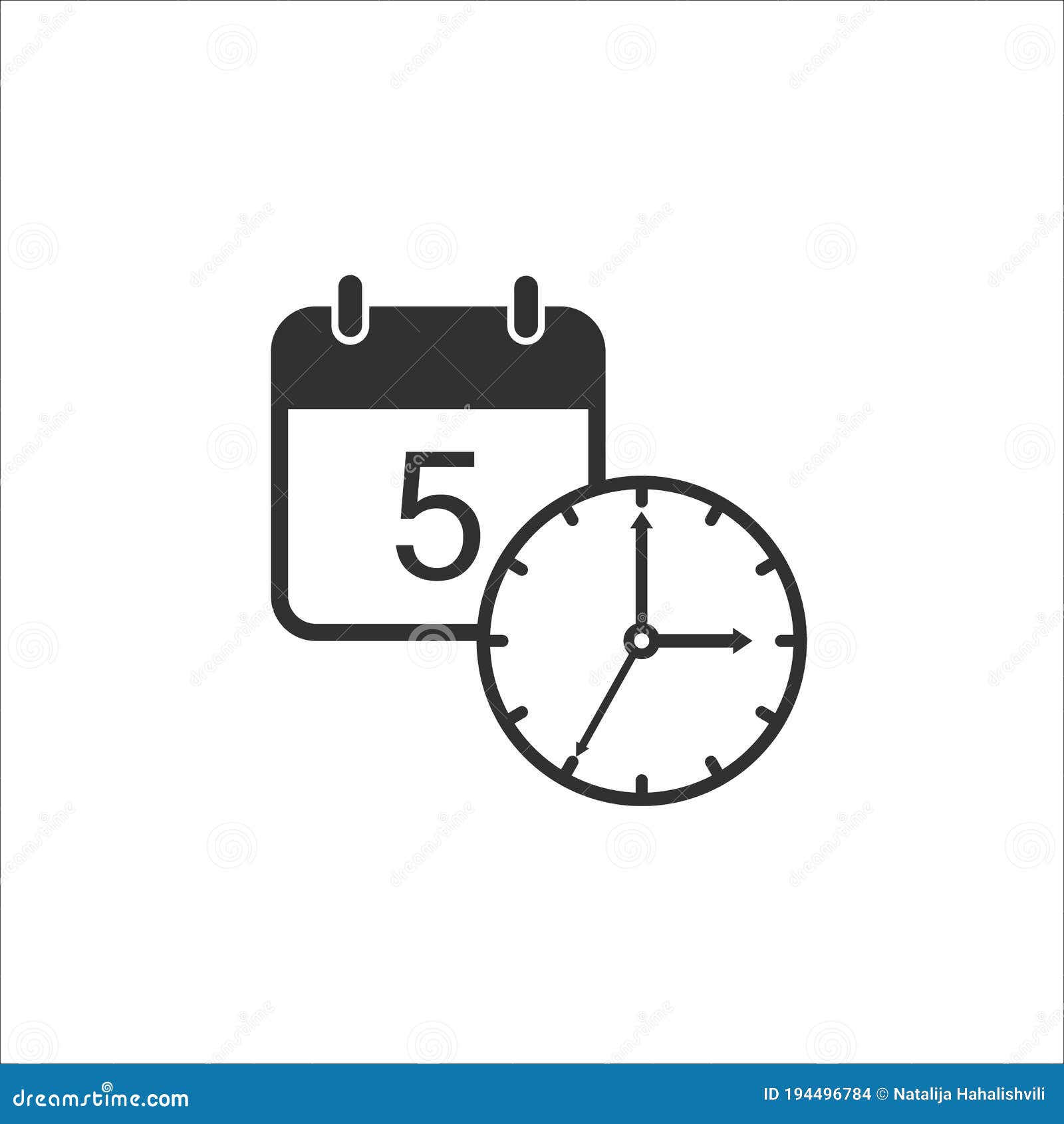 Calendar and Clock Reminder Icon. Vector Stock Vector - Illustration of ...