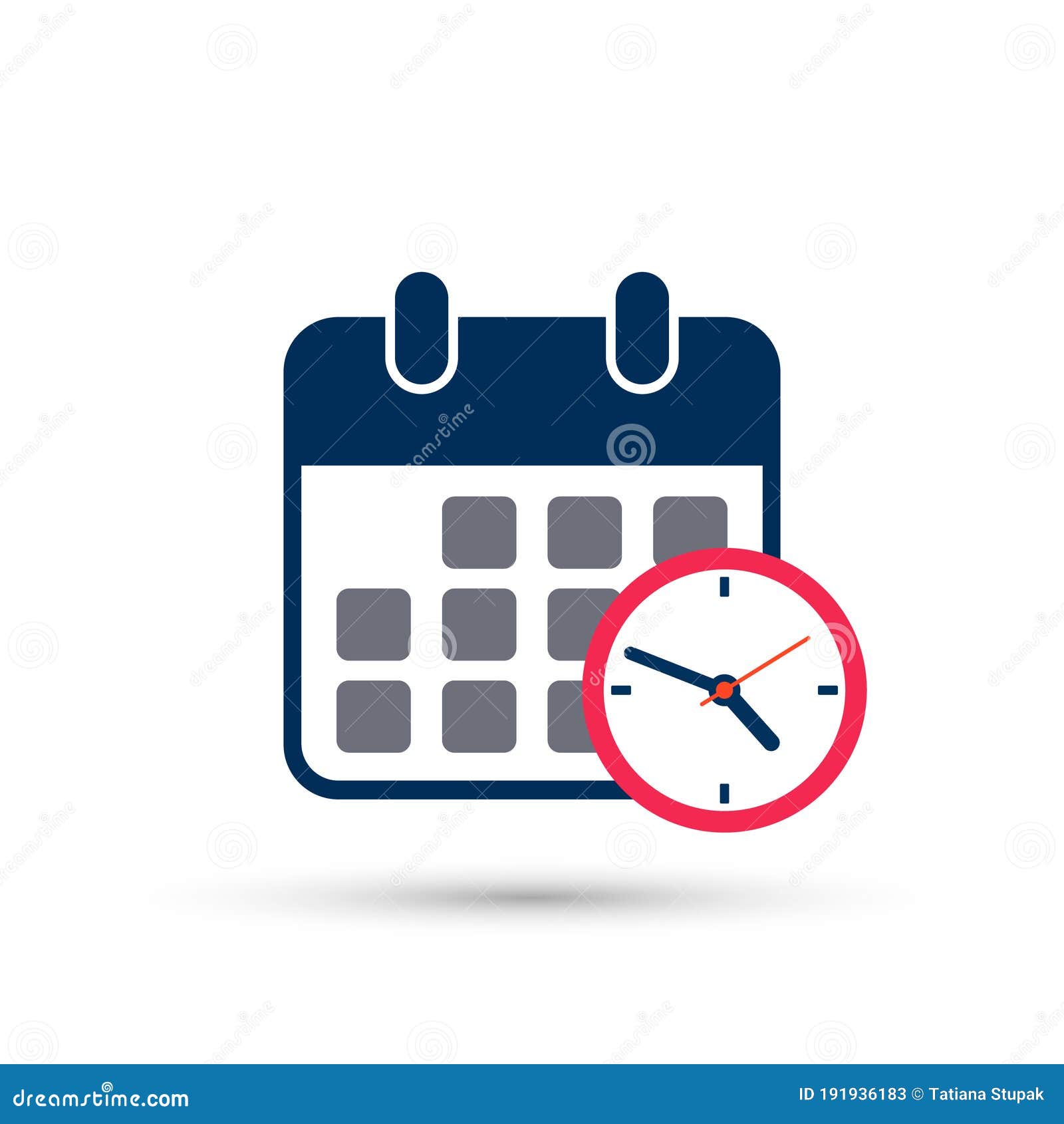 Calendar and Clock Reminder Icon. Vector Isolated Illustration Stock ...