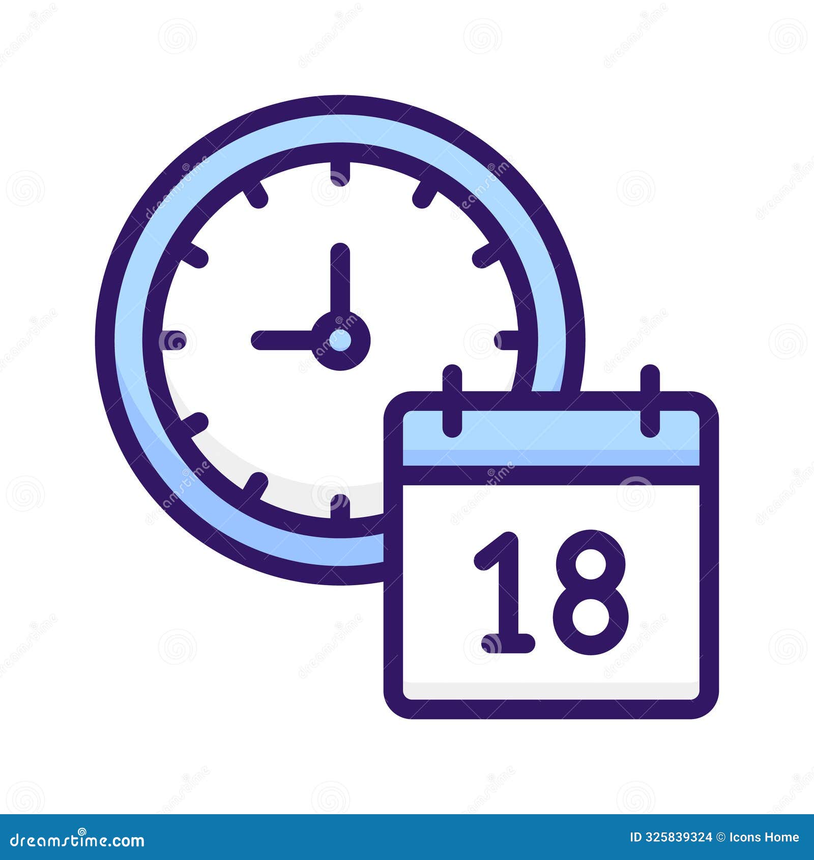Calendar with Clock Showing Concept Icon of Timetable in Modern Style ...
