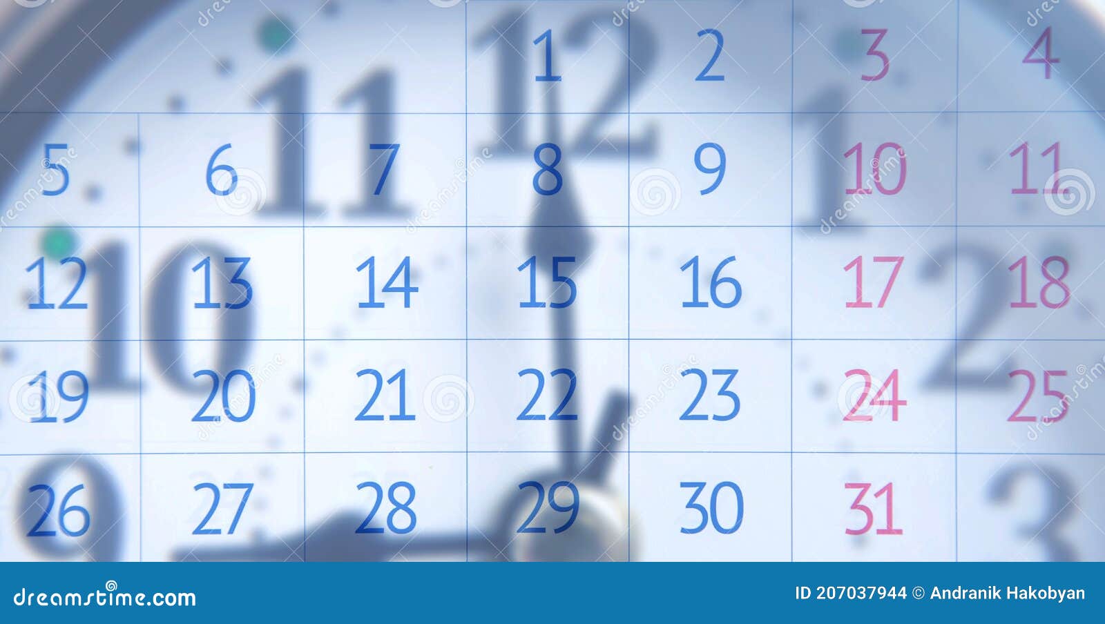 Calendar and Clock. Time Concept Stock Photo - Image of numbers ...