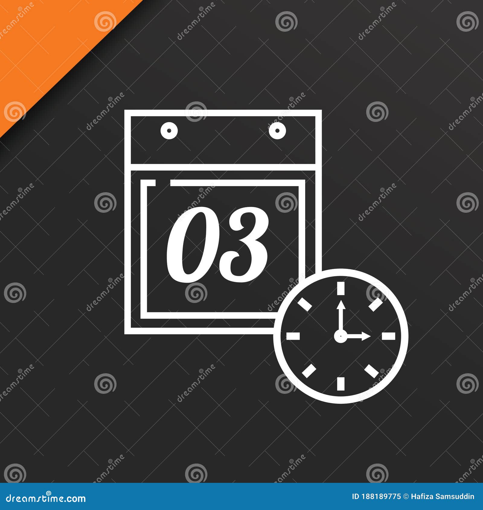 Calendar and Clock. Vector Illustration Decorative Design Stock Vector ...