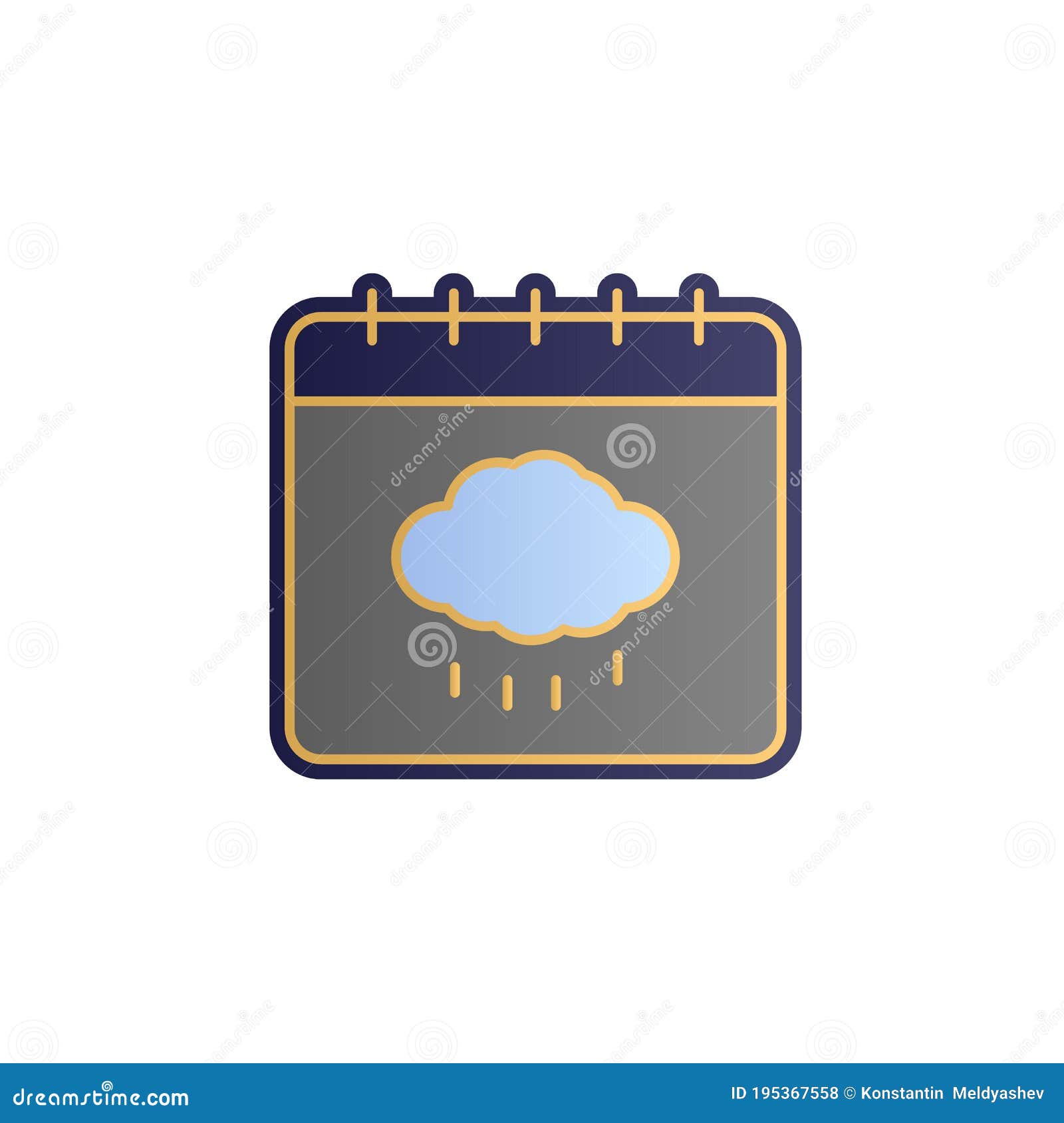 Calendar, Cloud Color Gradient Vector Icon Stock Illustration ...